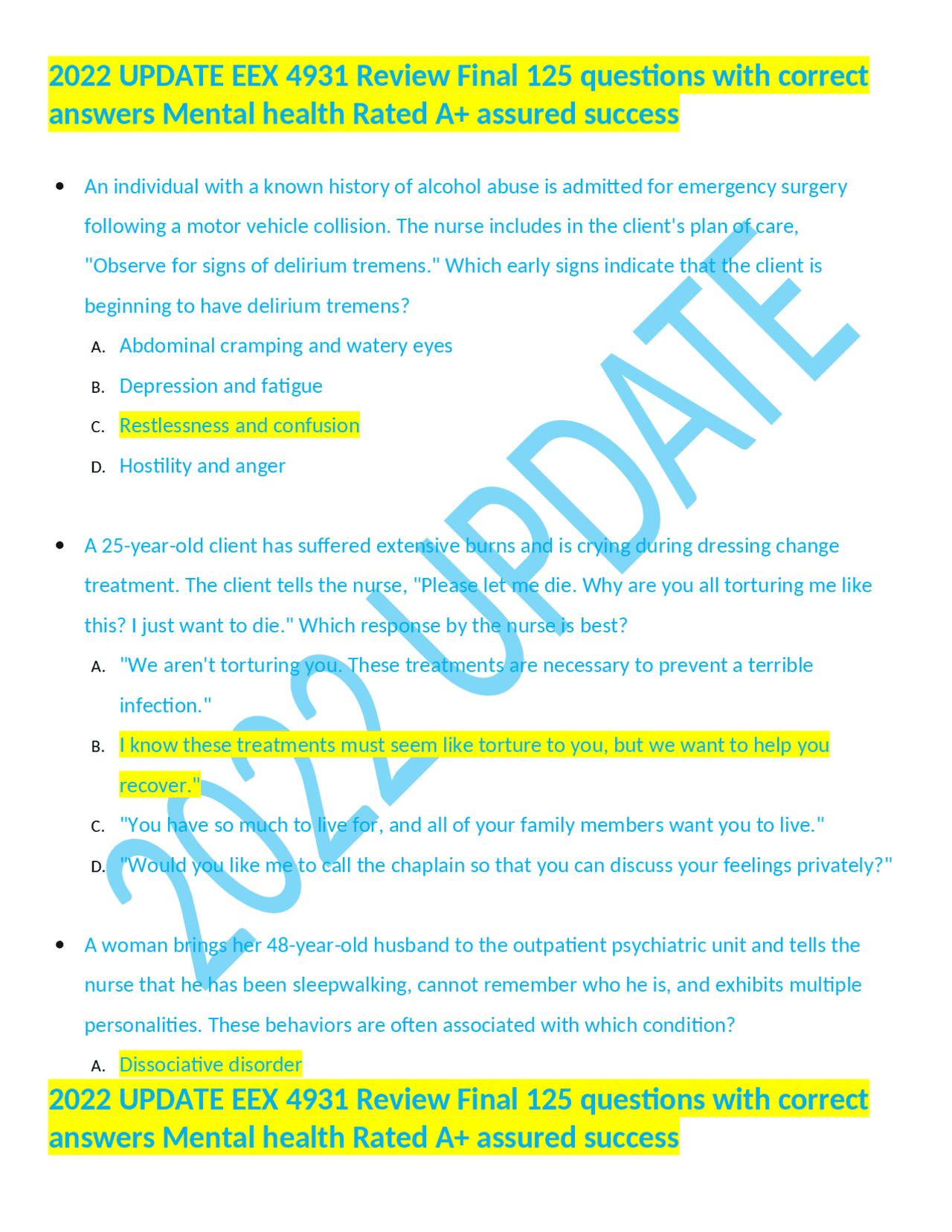 2022 UPDATE EEX 4931 Review Final 125 questions with correct answers ...