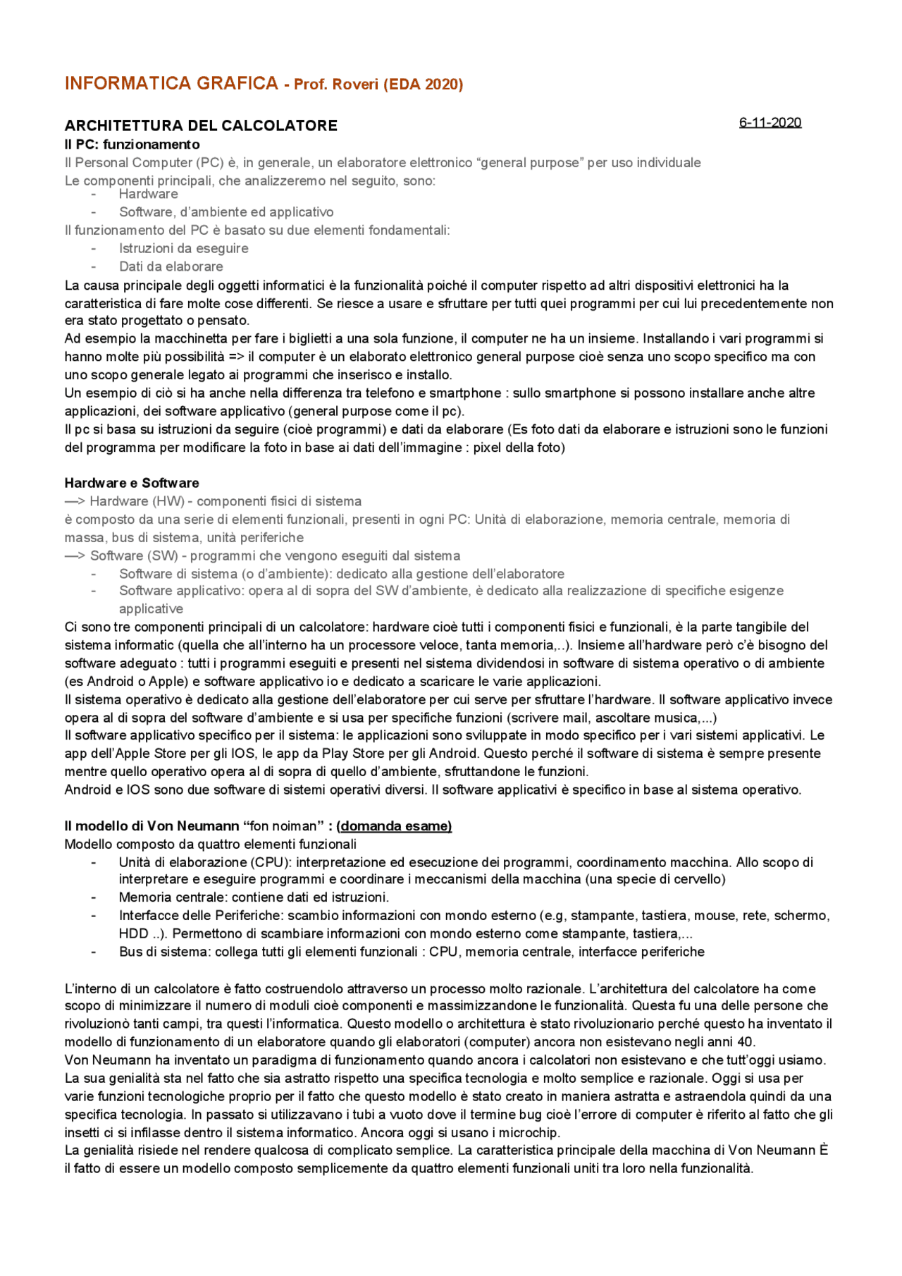 INFORMATICA GRAFICA (EDA 2020) | Appunti di Fondamenti di informatica ...