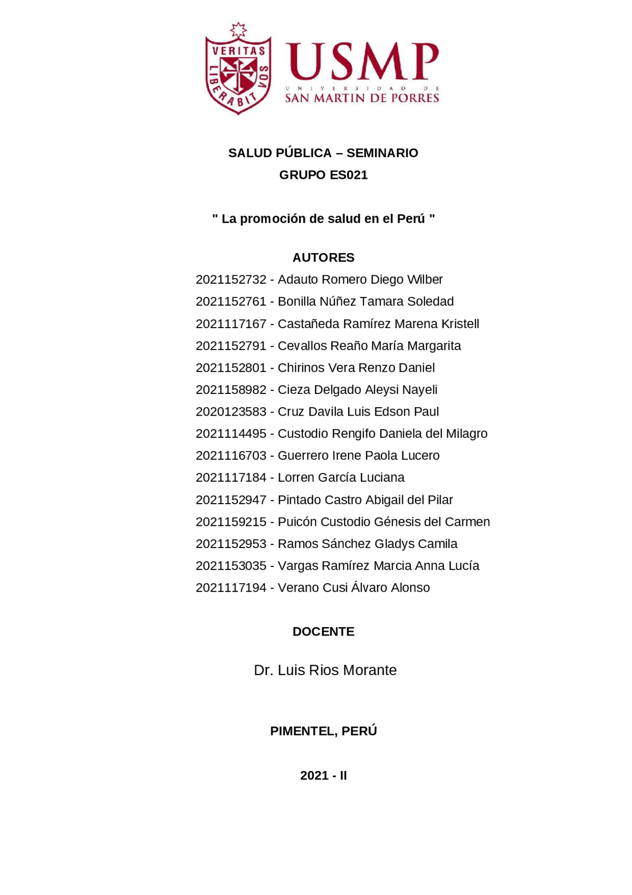 Informe S8 Salud Pública Ejercicios De Salud Pública Docsity