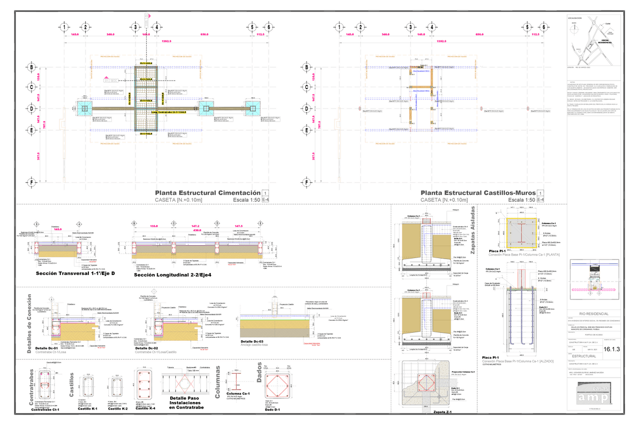 Plano estructural entrepiso | Ejercicios de Dibujo Técnico | Docsity