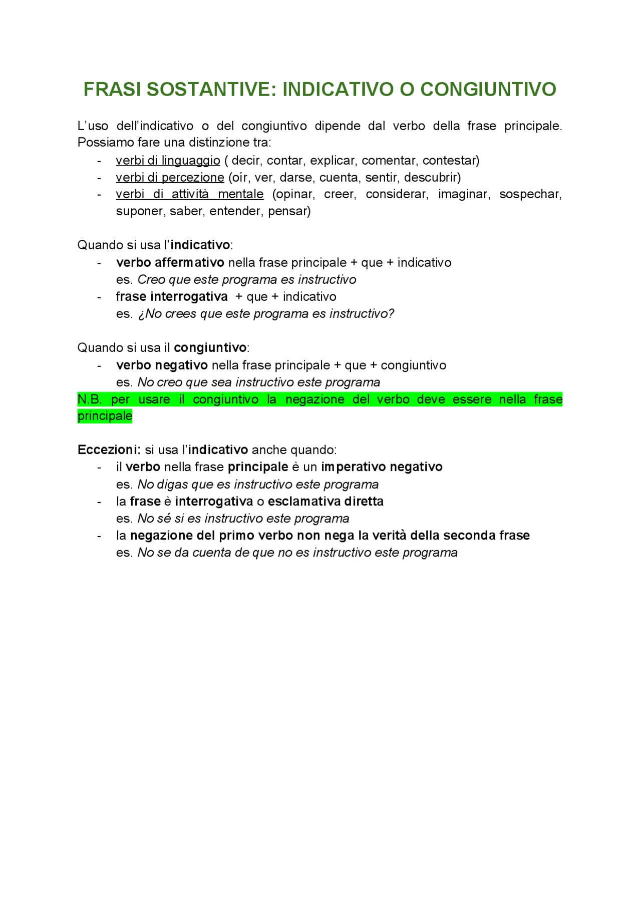 Regole Grammaticali Schémas De Espagnol Docsity