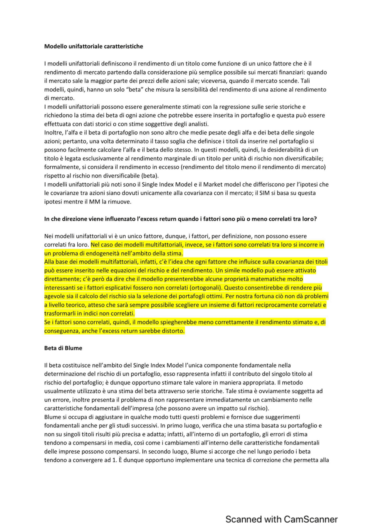 Domande Esame Finanza Applicata Prof Ciciretti Dispense Di Finanza