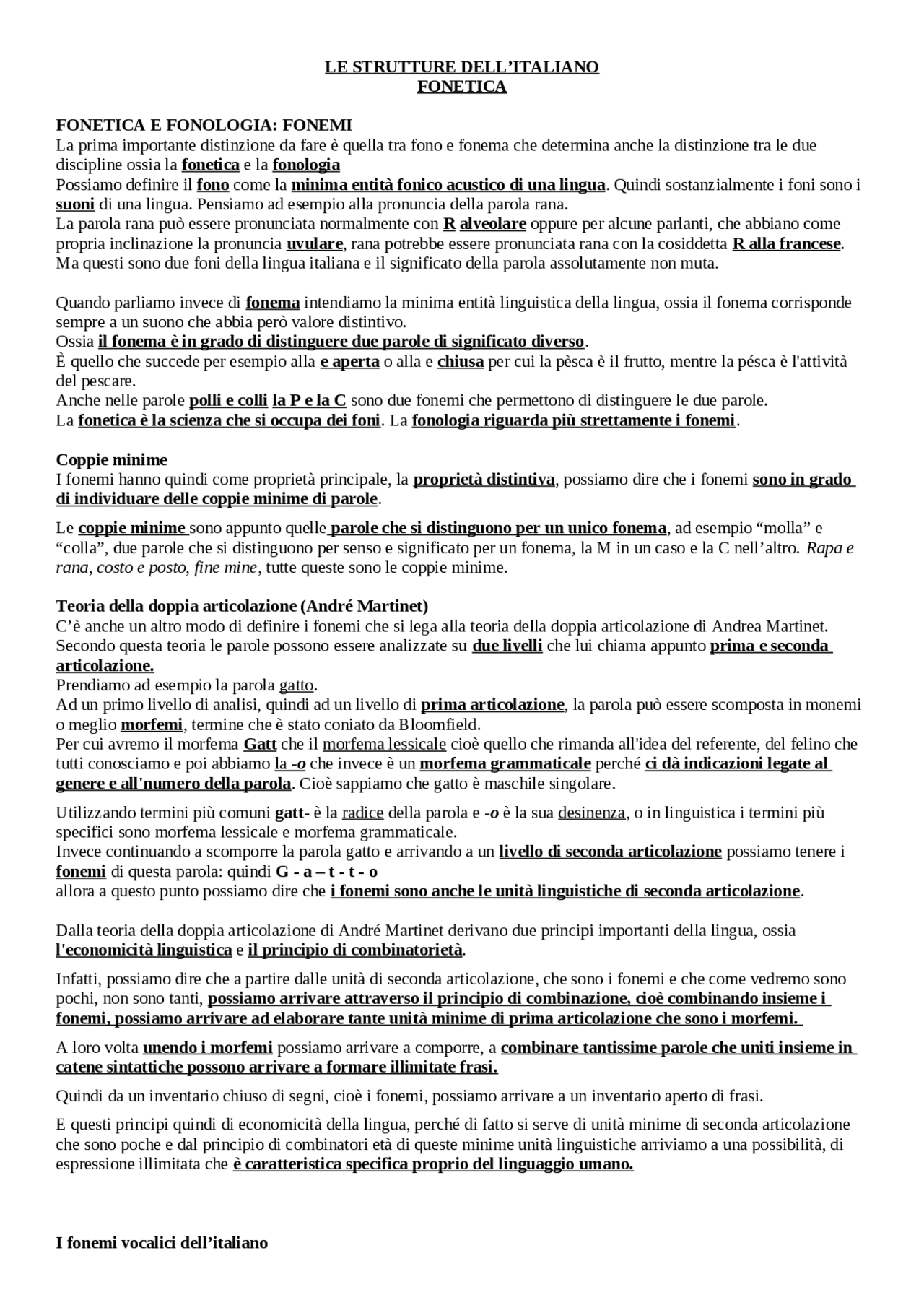 Linguistica Italiana Appunti 2 Modulo Appunti Di Linguistica Docsity