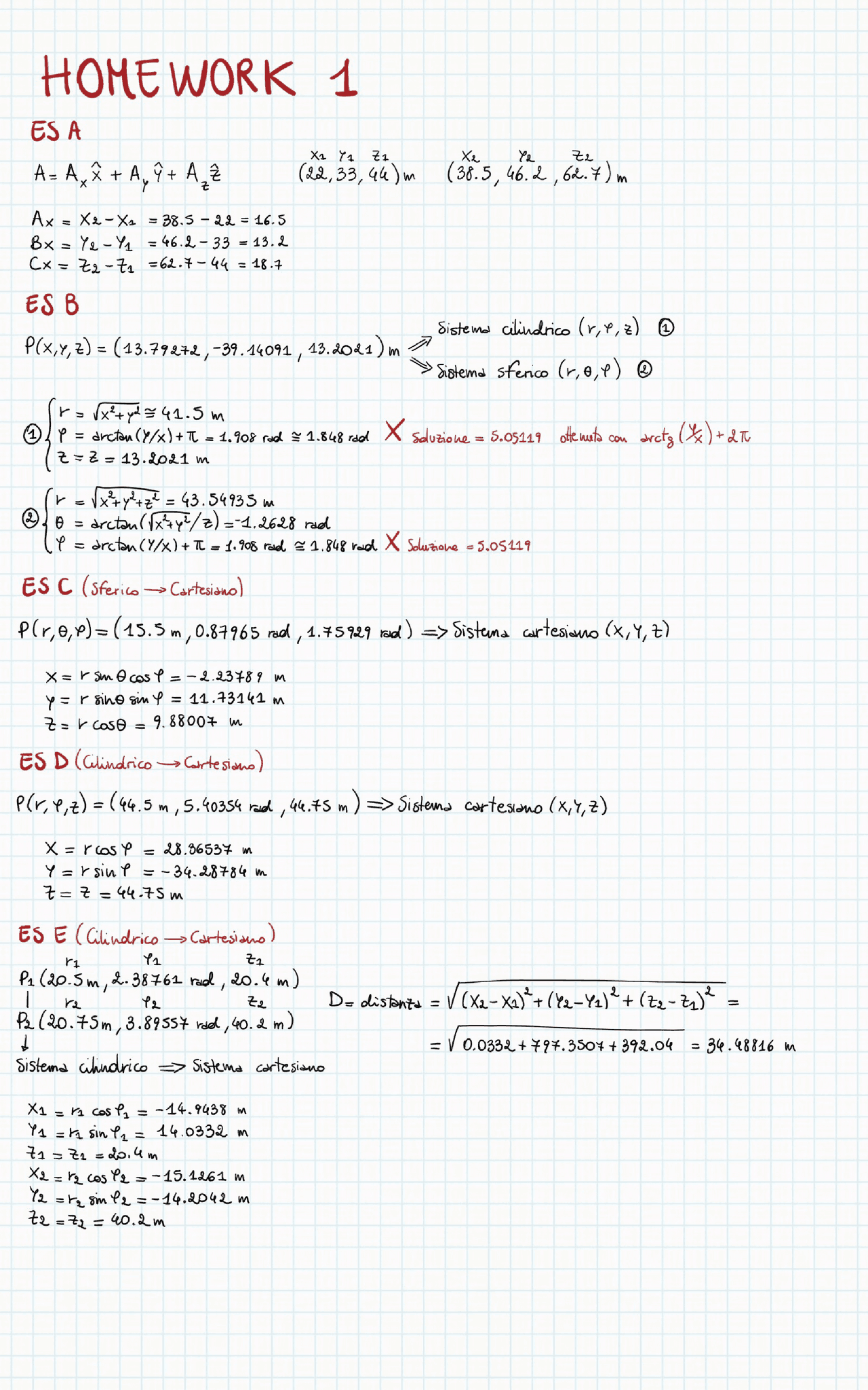 Homework Elettromagnetismo Prima Parte Homework Dal 1 Al 6 Esercizi