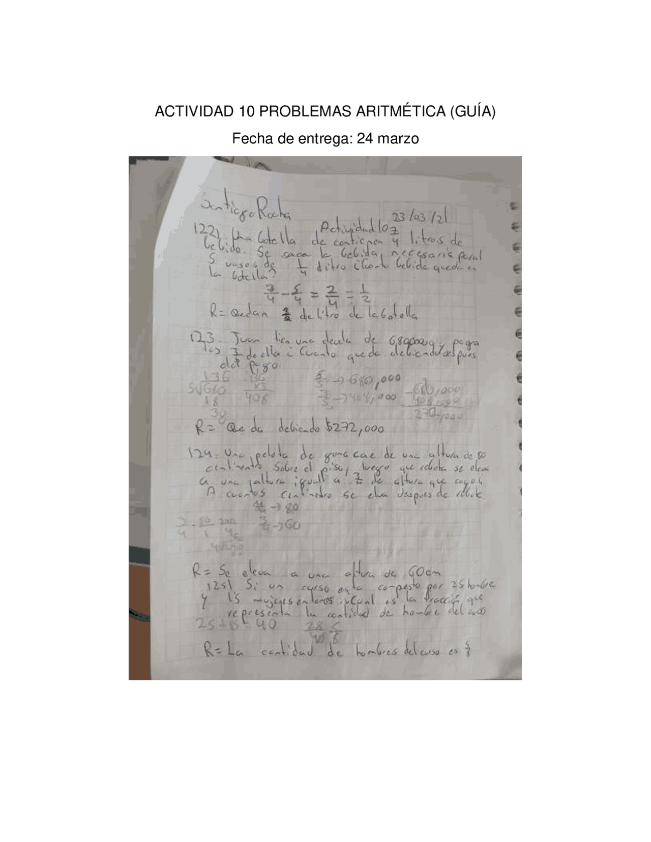 Problemas de solucion logica | Ejercicios de Matemáticas | Docsity