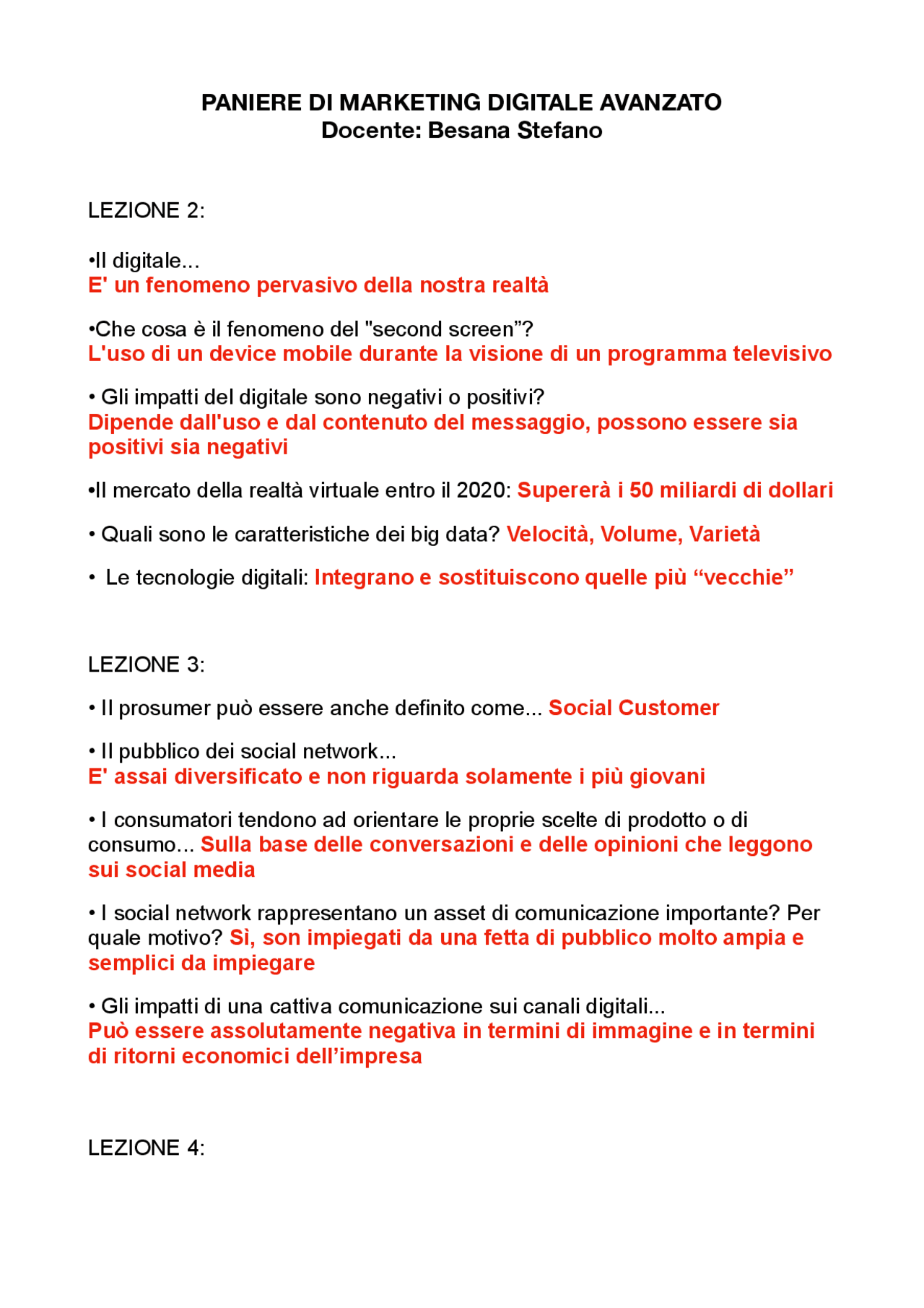 Paniere Domande Chiuse Marketing Digitale Avanzatodocentestefano