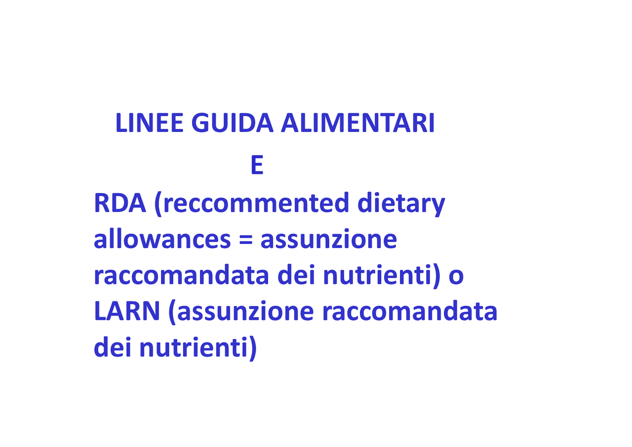 Linee guida alimentari: biochimica | Schemi e mappe concettuali di ...