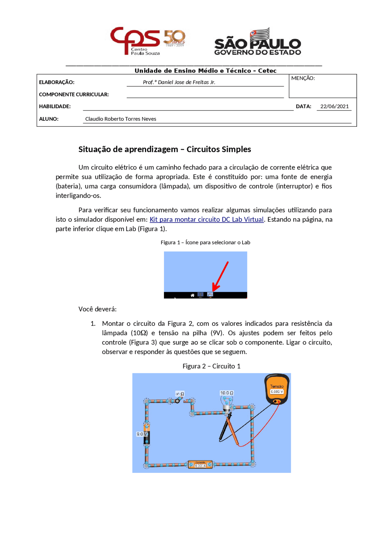 Circuito Simples Para Projeto Manuais Projetos Pesquisas Matérias