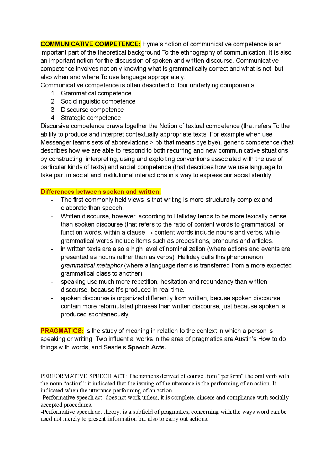Lingua Inglese 2 Discourse Analysis Appunti Di Lingua Inglese Docsity
