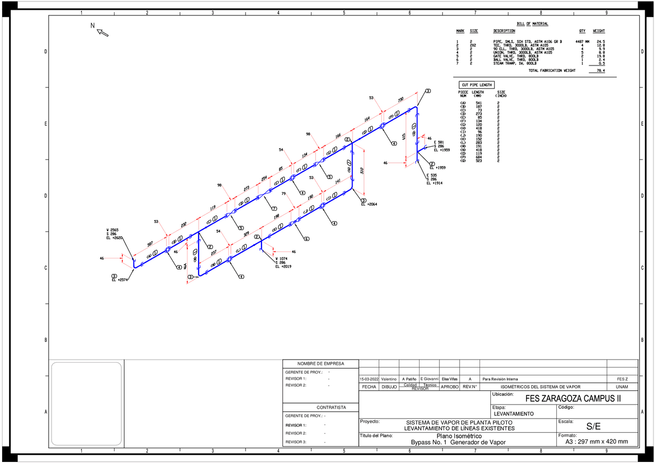 Plano Isométrico Vapor | Exámenes de Ingeniería | Docsity