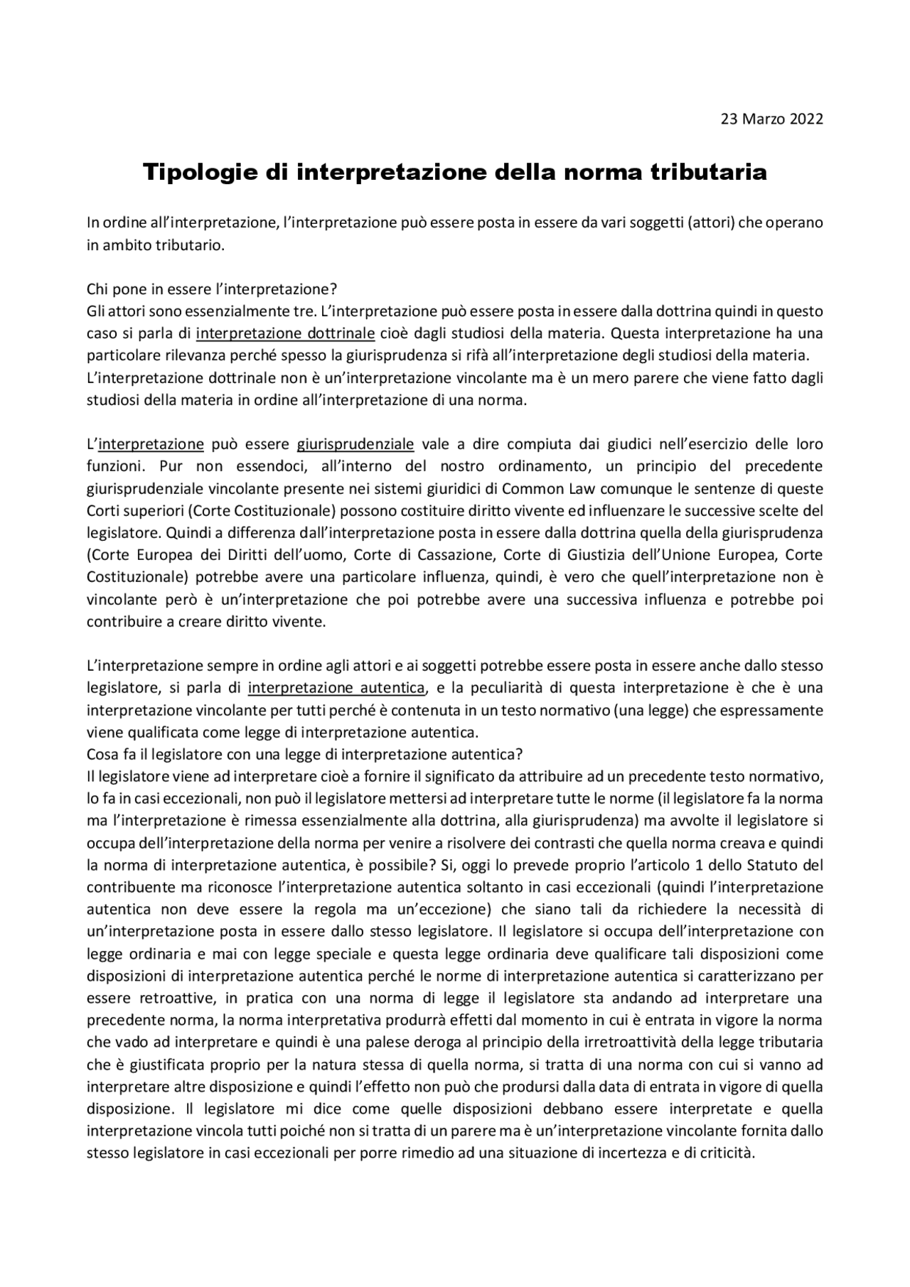 Diritto Tributario Imposte Dispense Di Diritto Tributario Docsity
