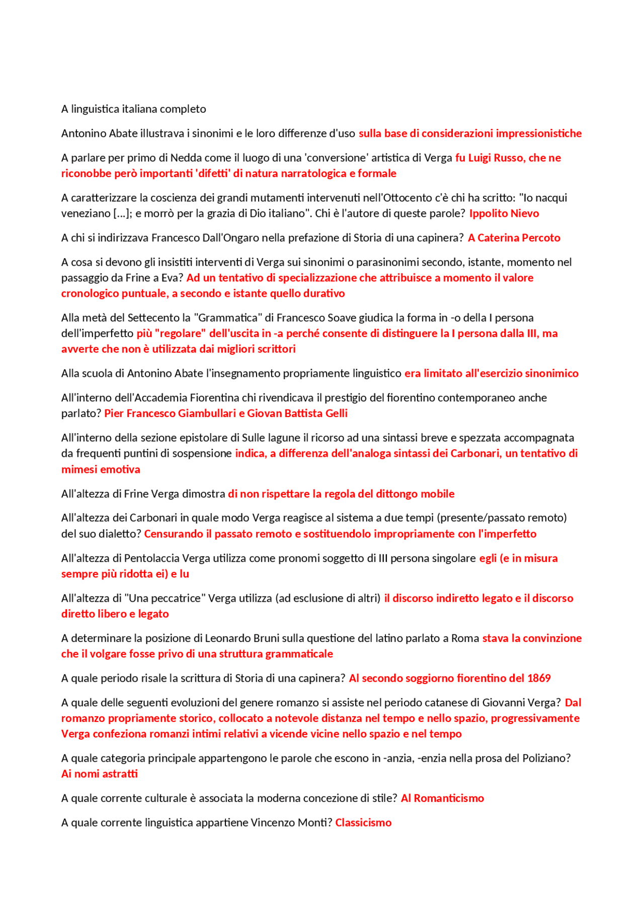Linguistica Italiana Panieri Di Linguistica Docsity