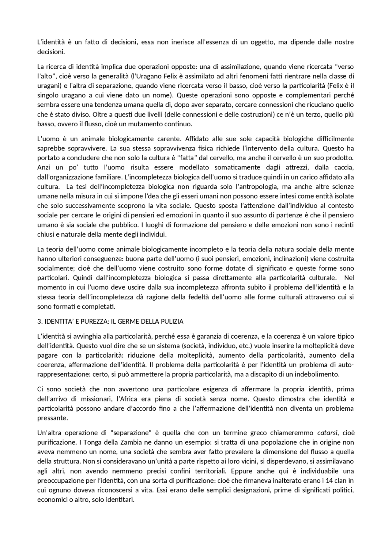 Contro Lidentitàfrancesco Remotti Schemi E Mappe Concettuali Di