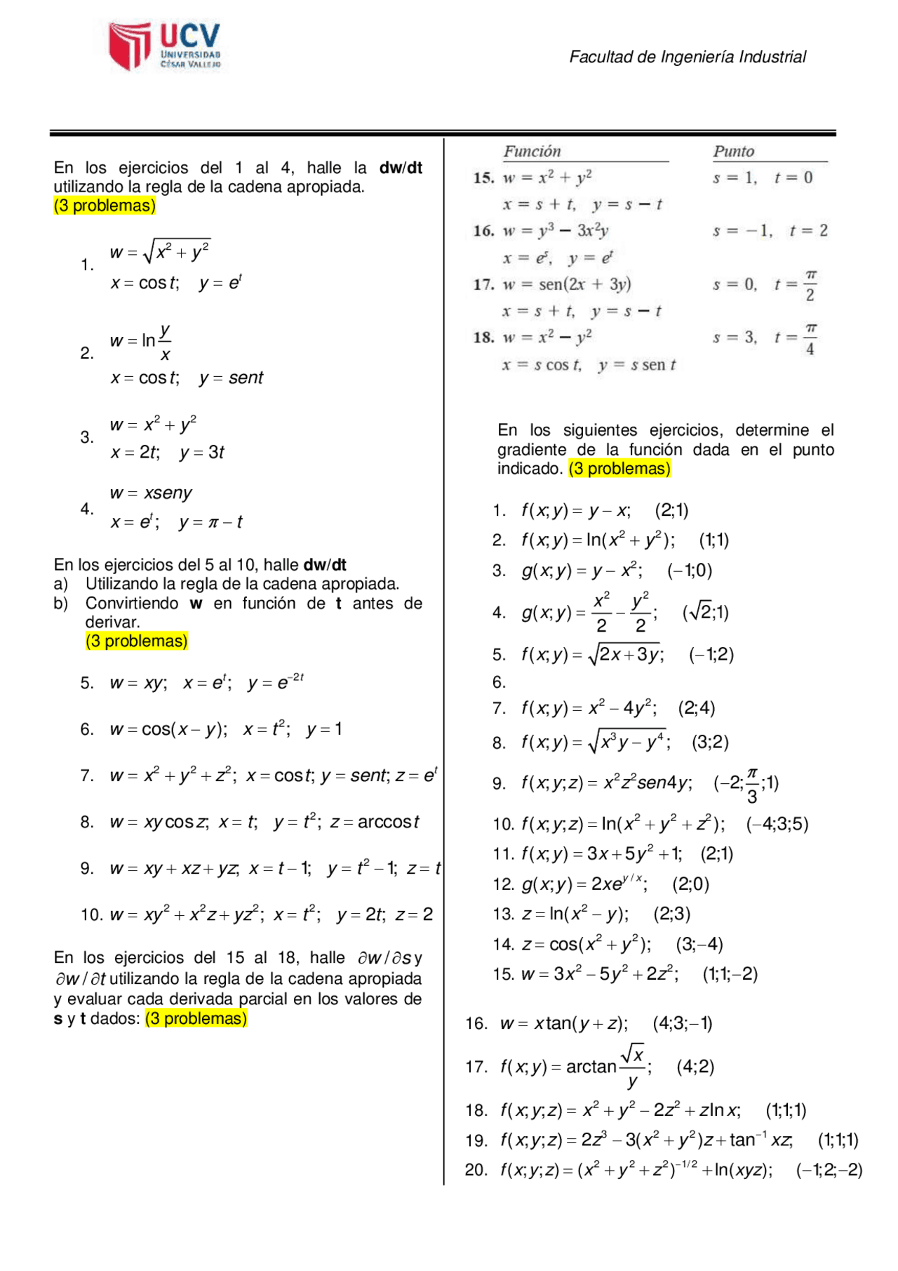Ejercicio de matemática para resolver | Ejercicios de Matemáticas | Docsity