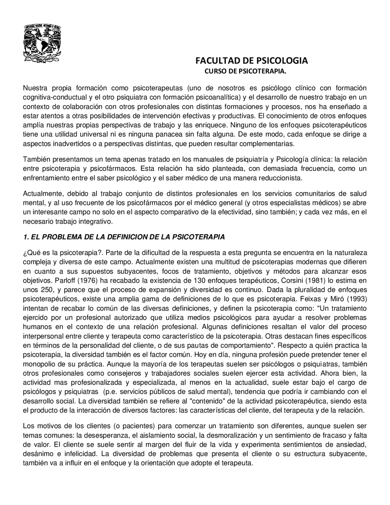 Psicologia Y Ejercicios Apuntes De Psicología Docsity