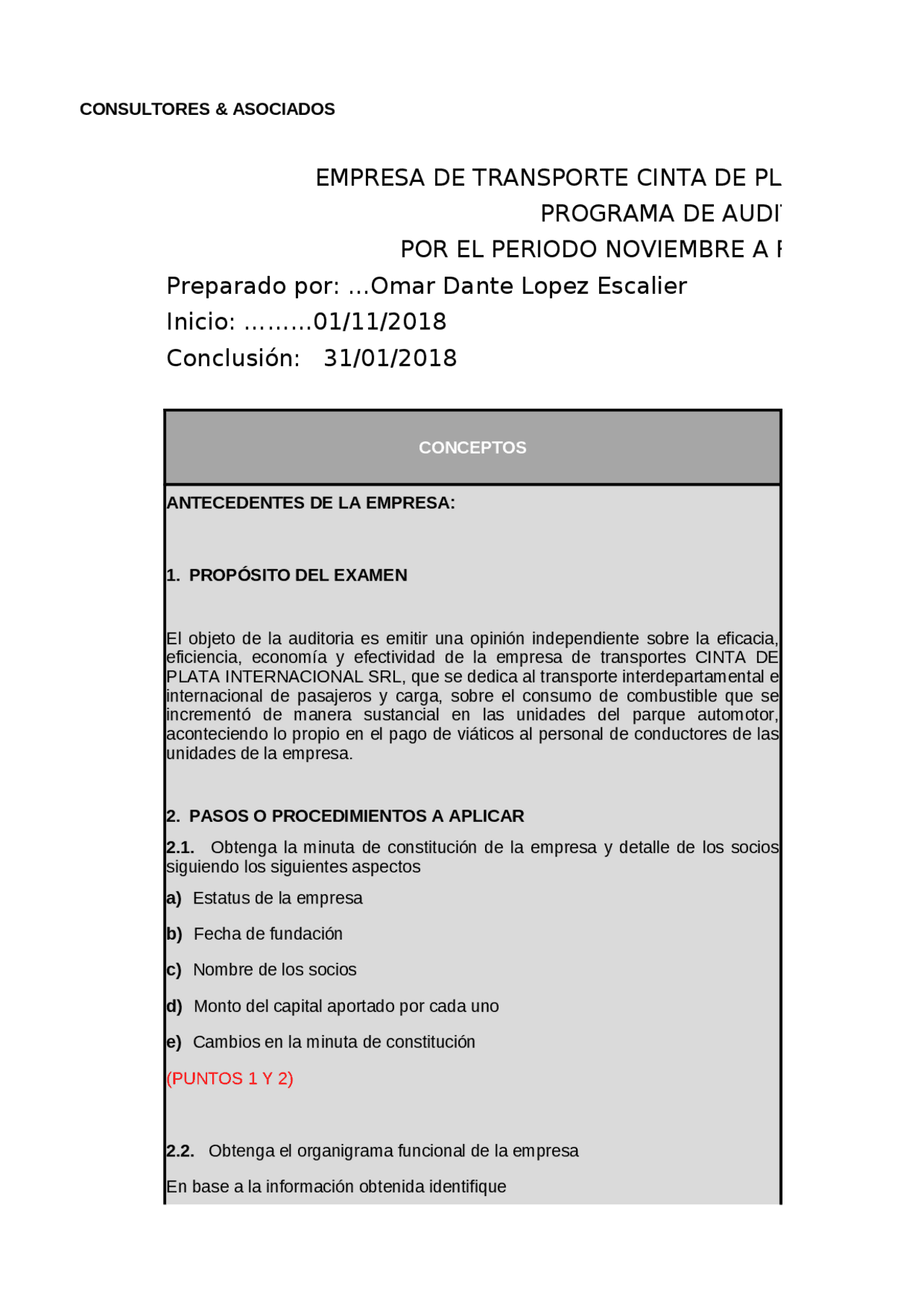 Programas De Auditoria Operativa Resúmenes De Auditoría De Gestión