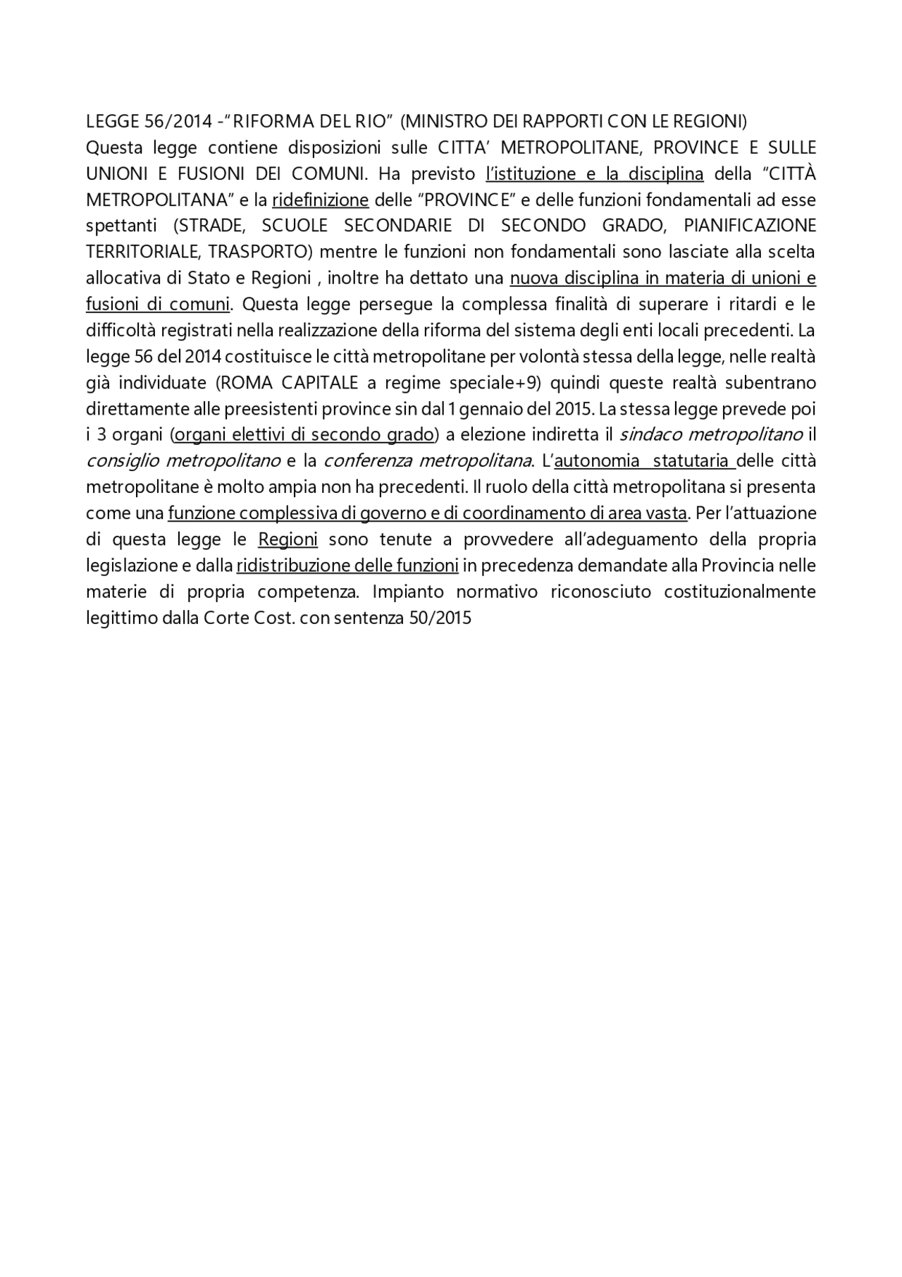 Legge 542014 Sintesi Riforma Appunti Di Diritto Docsity
