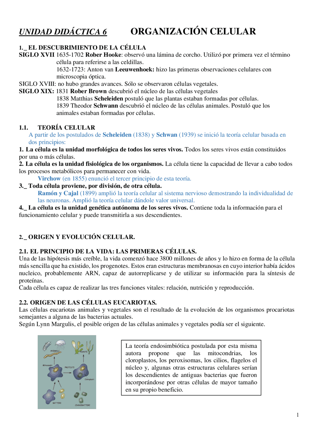 Apuntes De Biologia Sobre La Celula Apuntes De Biología Docsity