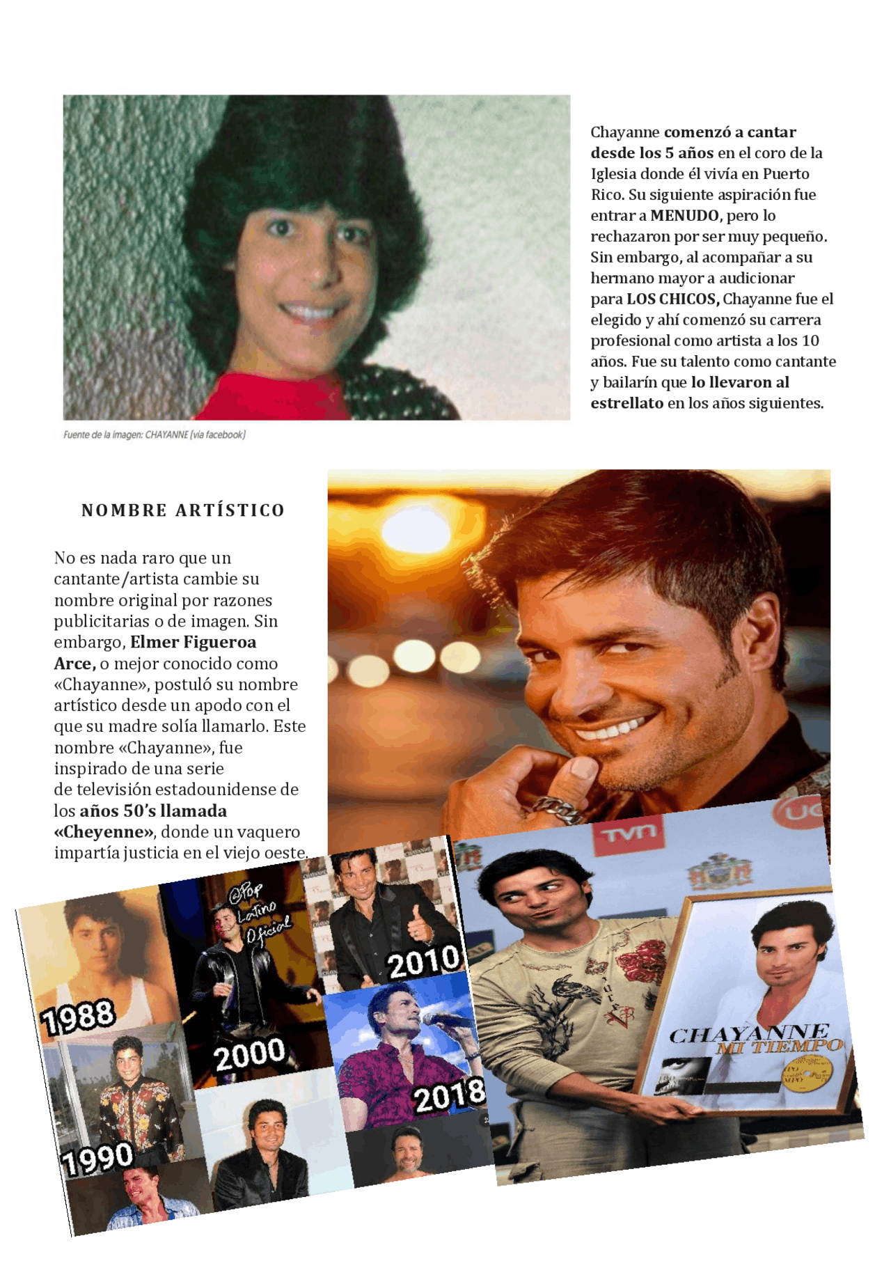 Chayanne su biografía | Apuntes de Ciencias Aplicadas a la Actividad ...