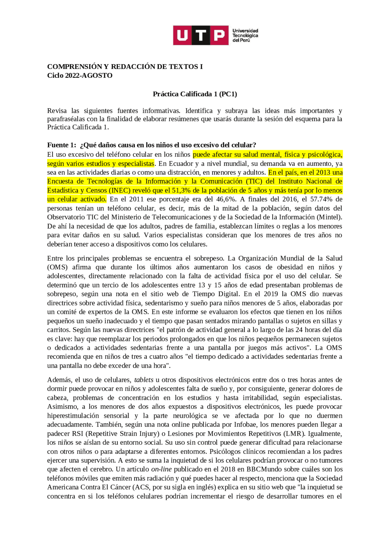 Comprension Y Redaccion De Textos I Resúmenes De Redacción De
