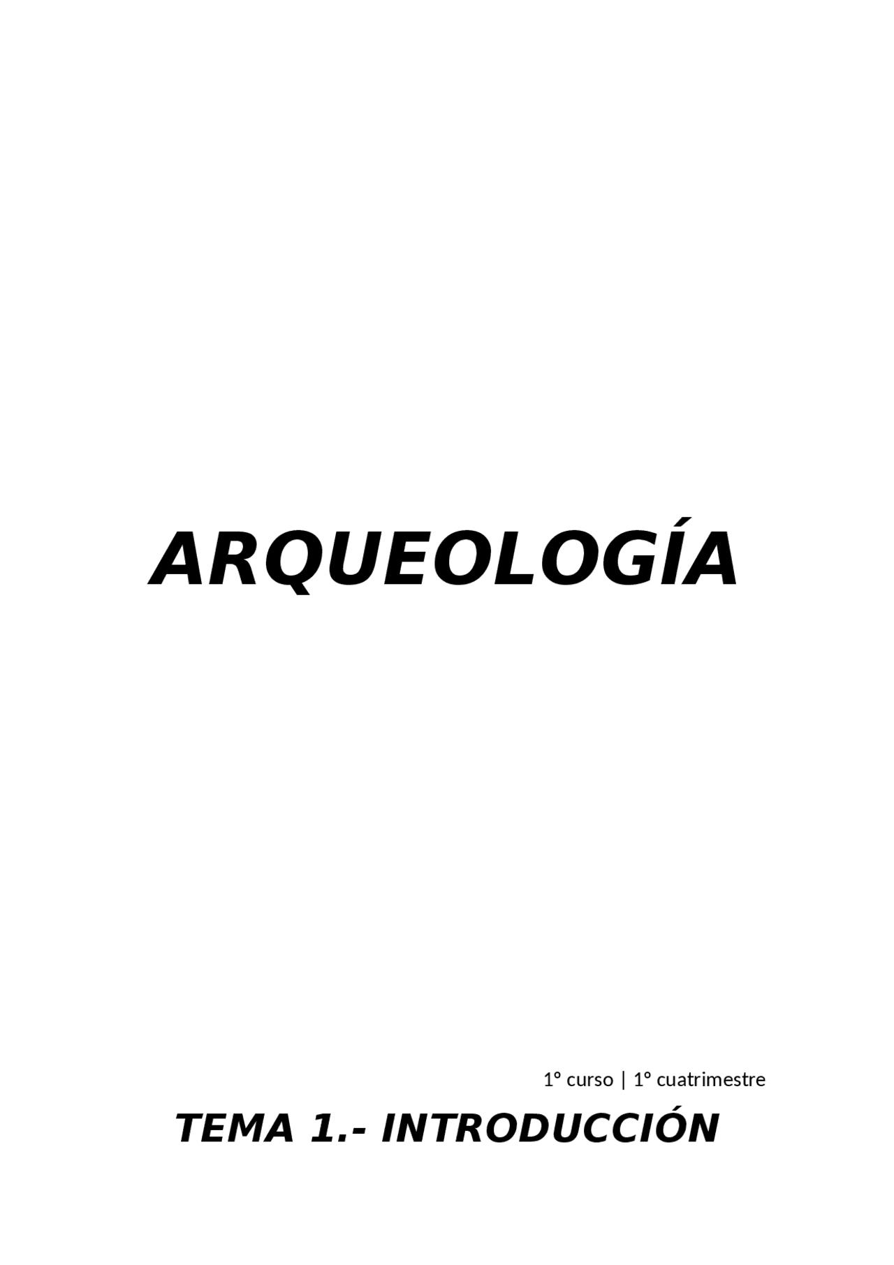 Apuntes Arqueología I Apuntes De Arqueología Docsity