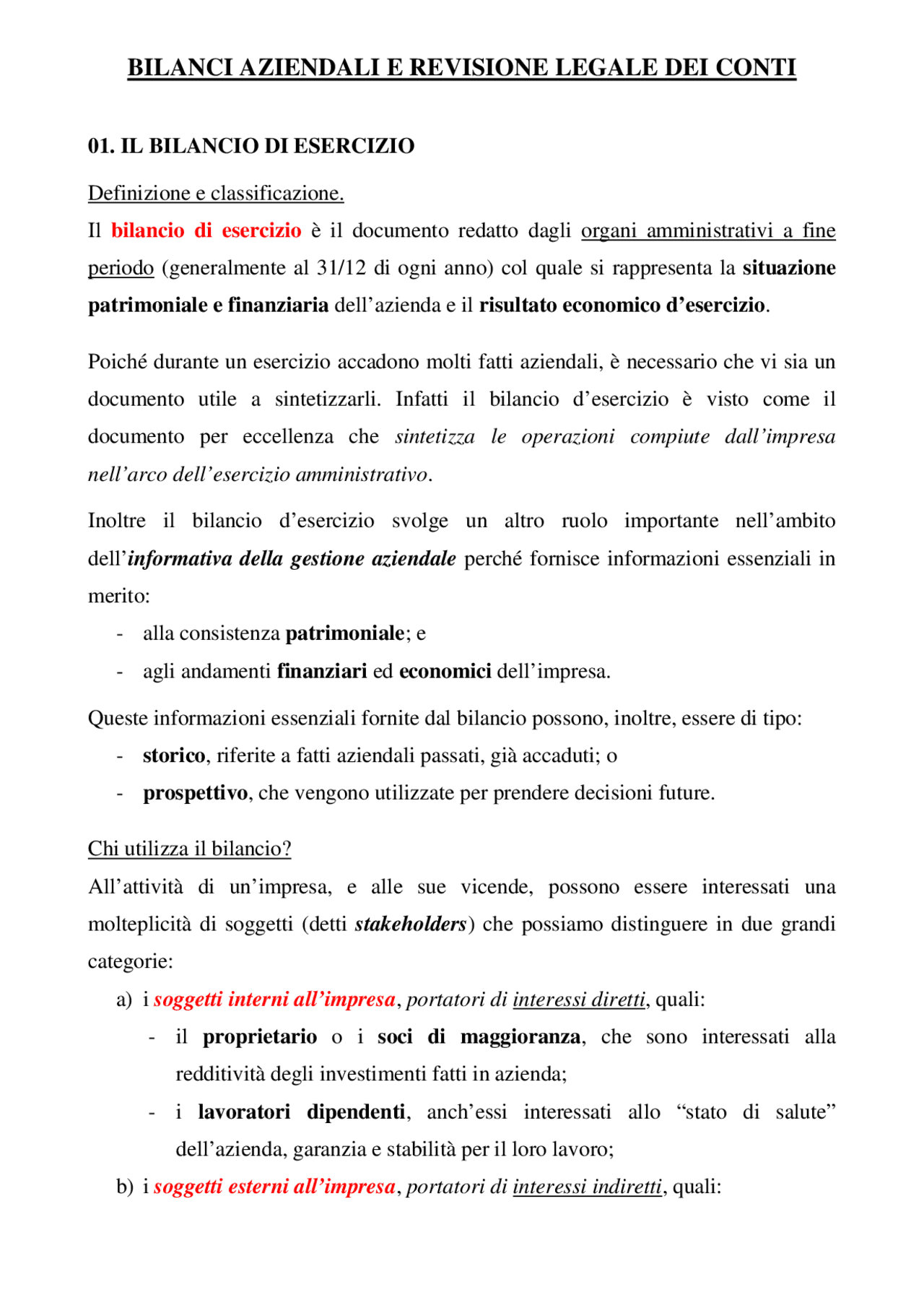 Bilanci Aziendali E Revisione Legale Dei Conti Schemi E Mappe