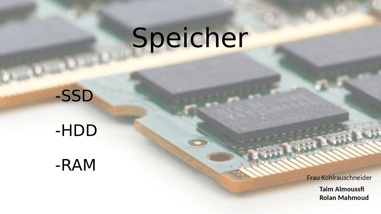 Speicher Funktion und Merkmale von RAM | Zusammenfassungen Informatik ...