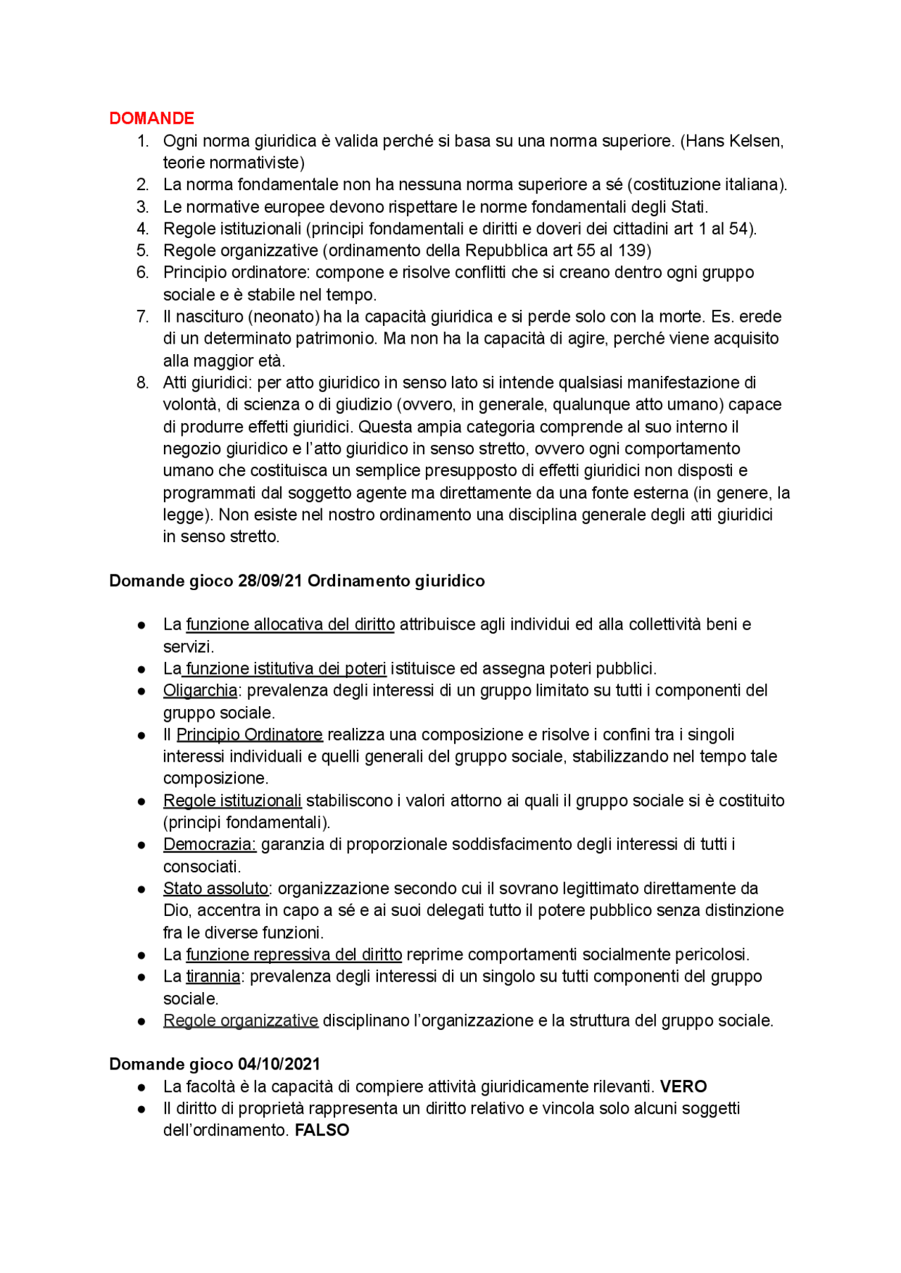 Domande E Risposte Diritto Pubblico Appunti Di Diritto Docsity