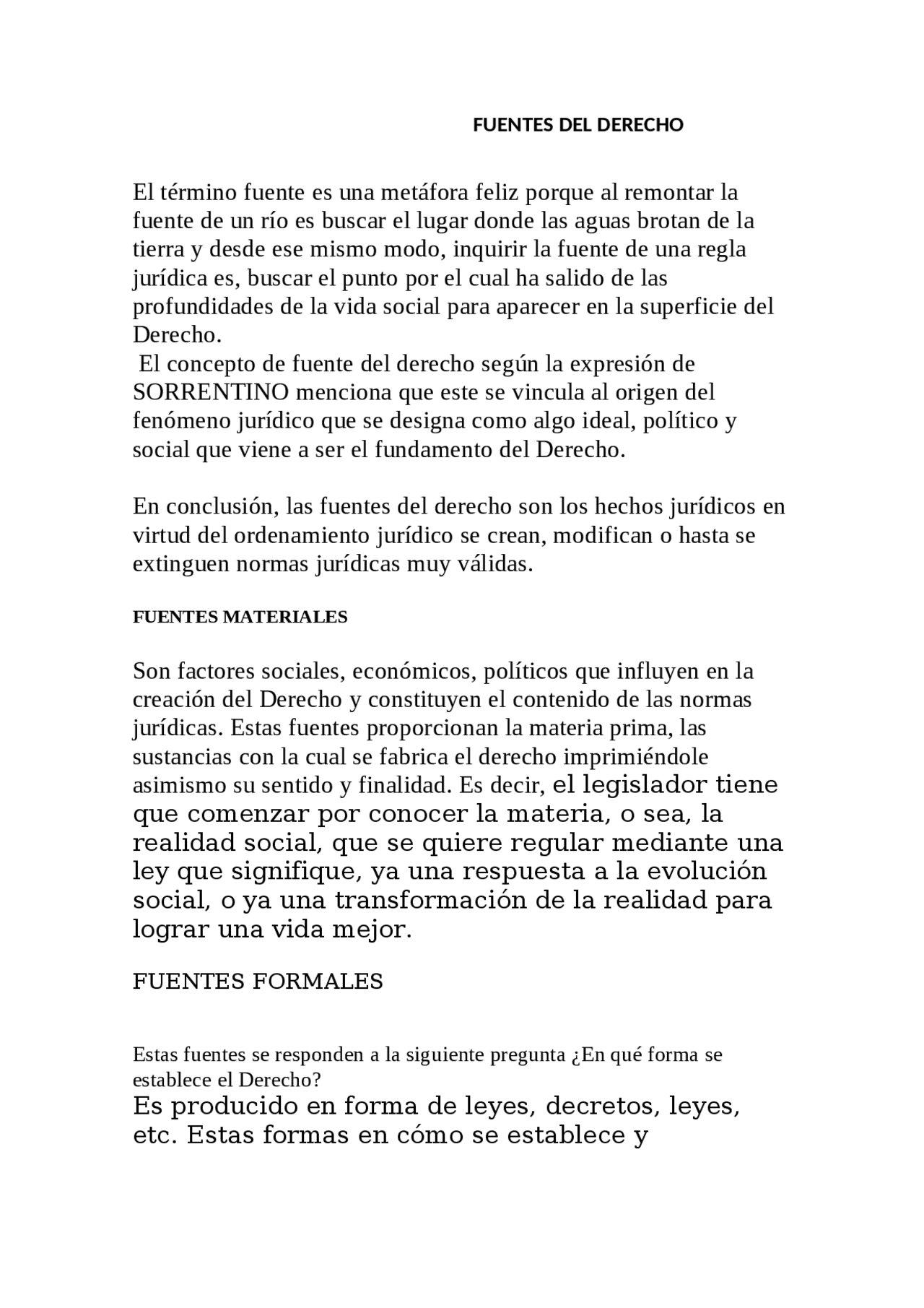 Fuentes del derecho formales y materiales | Summaries of Law | Docsity