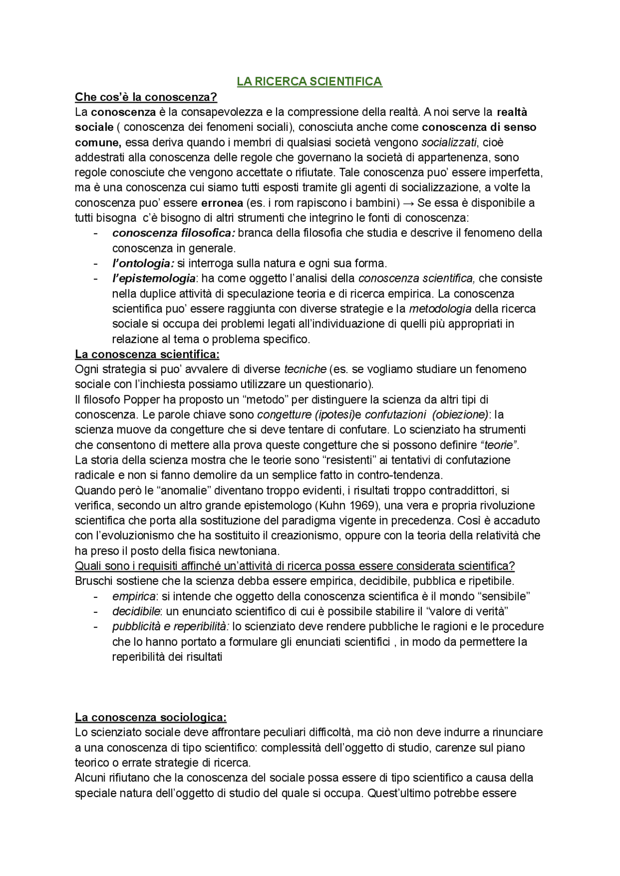 La Ricerca Sociale Metodologie E Tecniche Slide Di Sociologia Docsity