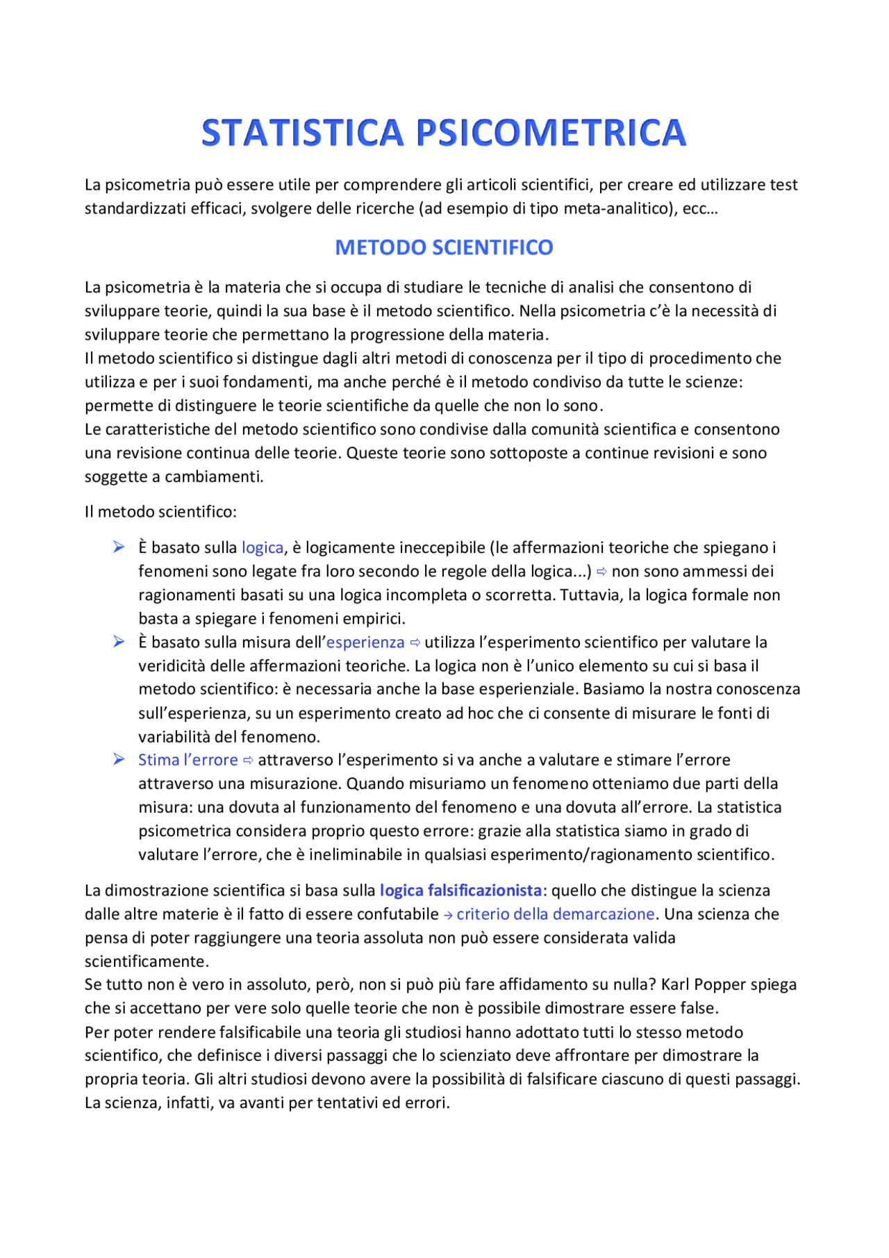 Appunti Di Satistica Psicometrica Appunti Di Statistica Psicometrica