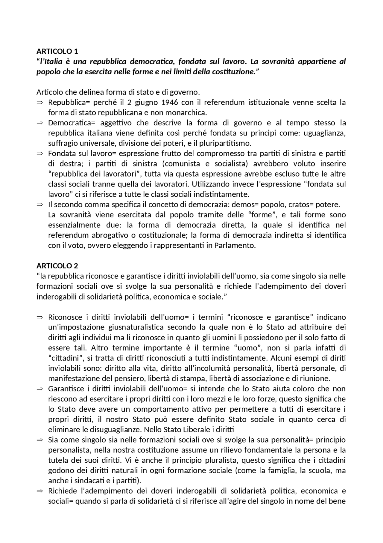 Articolo Costituzione Appunti Di Diritto Docsity