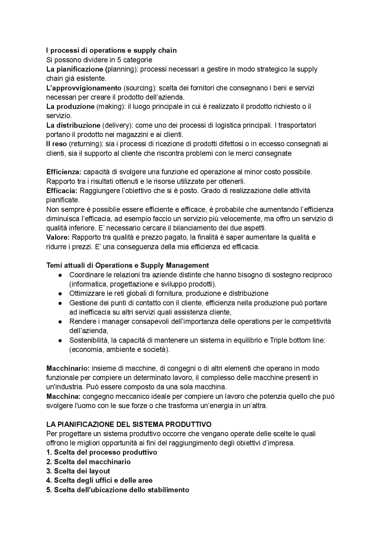 Schema Operations Management | Appunti di Gestione Delle Operations ...