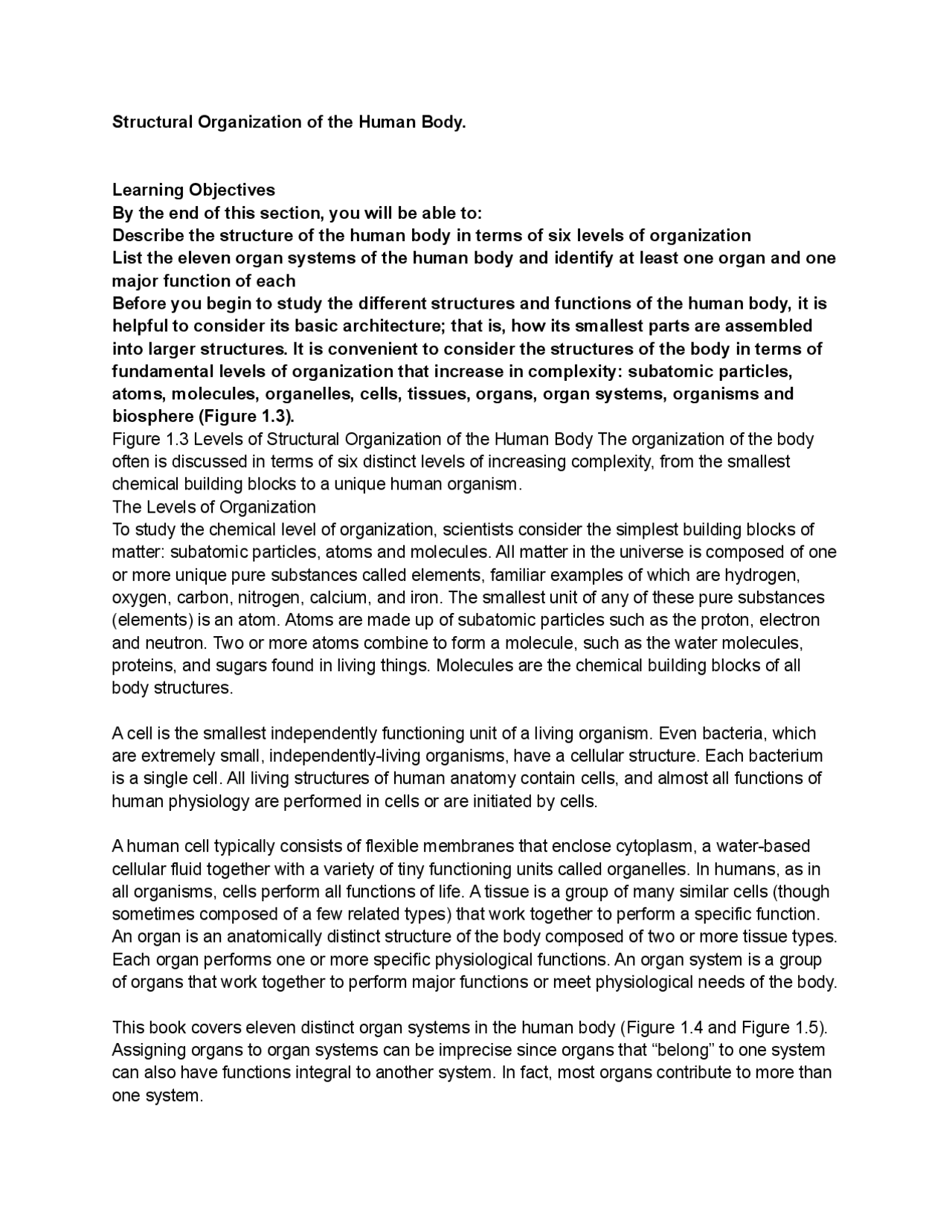 Structural Organization of the Human Body. | Study notes Health ...