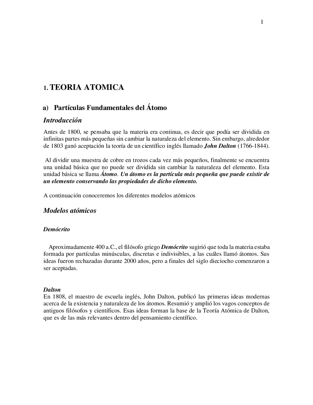 TEORIA ATOMICA Y TABLA PERIODICA | Diapositivas de Química | Docsity