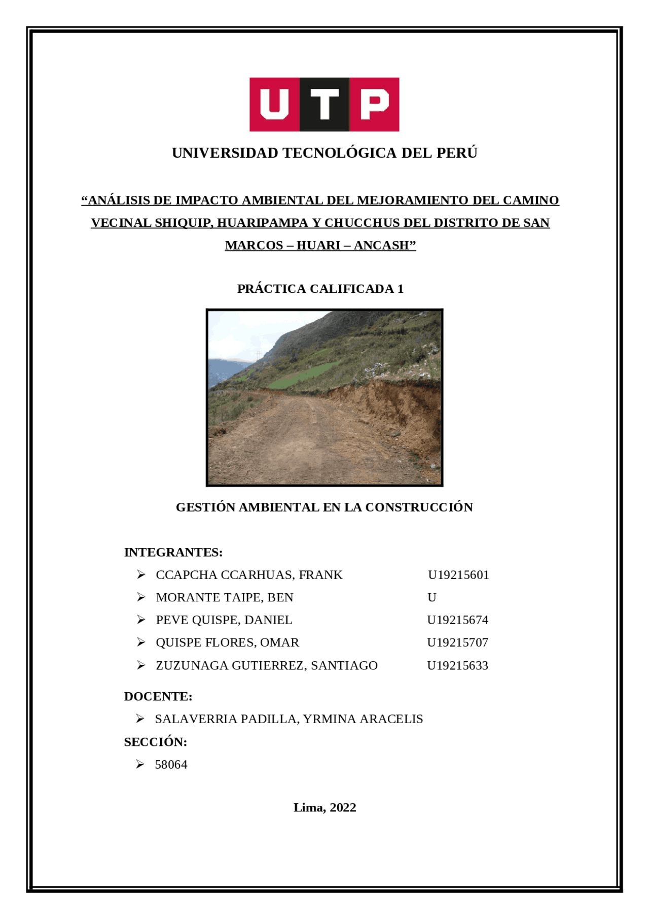 Primera practica calificada | Exámenes selectividad de Ciencias de la Tierra y del Medio ...