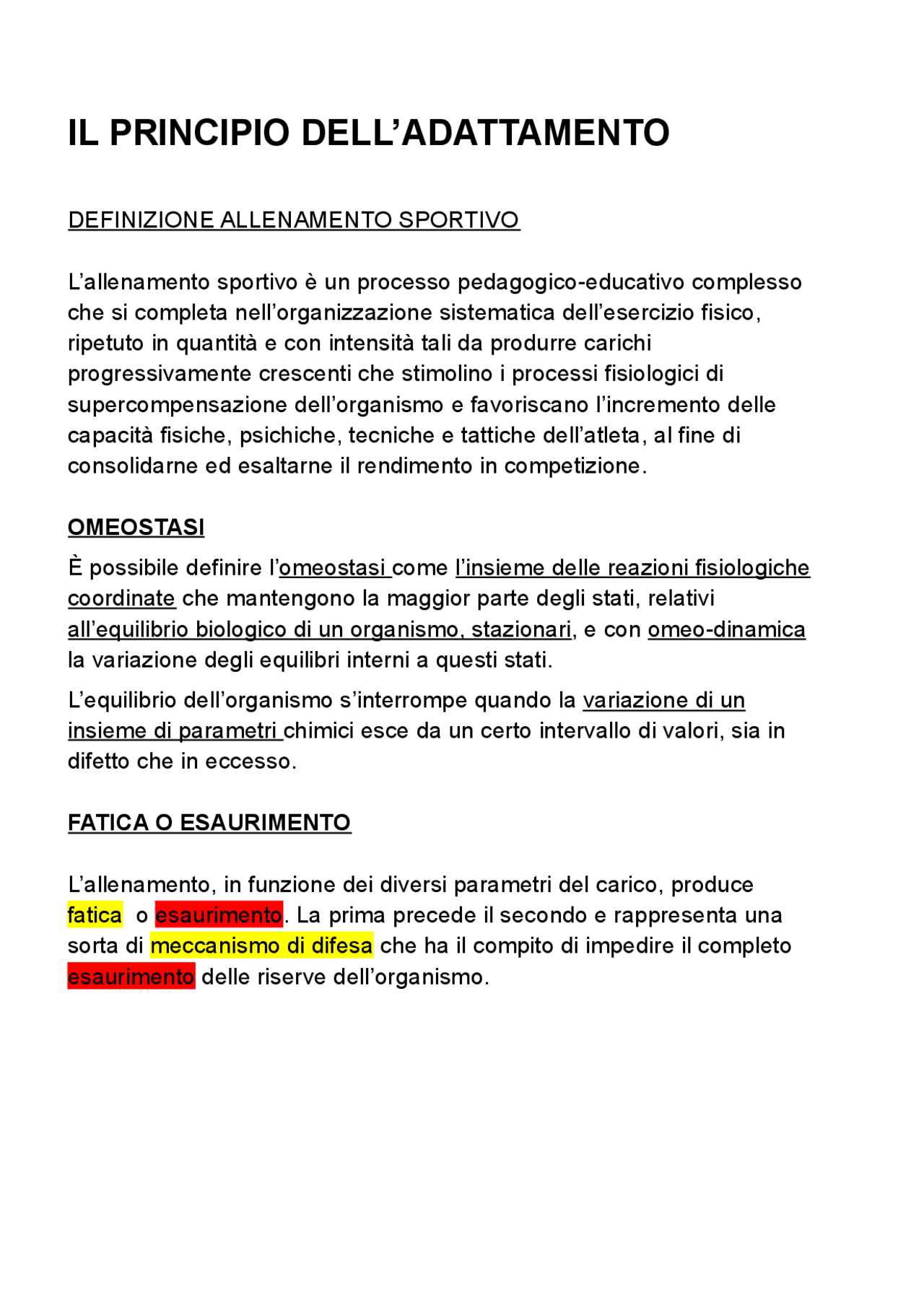 IL PRINCIPIO DELL’ADATTAMENTO | Appunti di Scienze umane e sociali ...