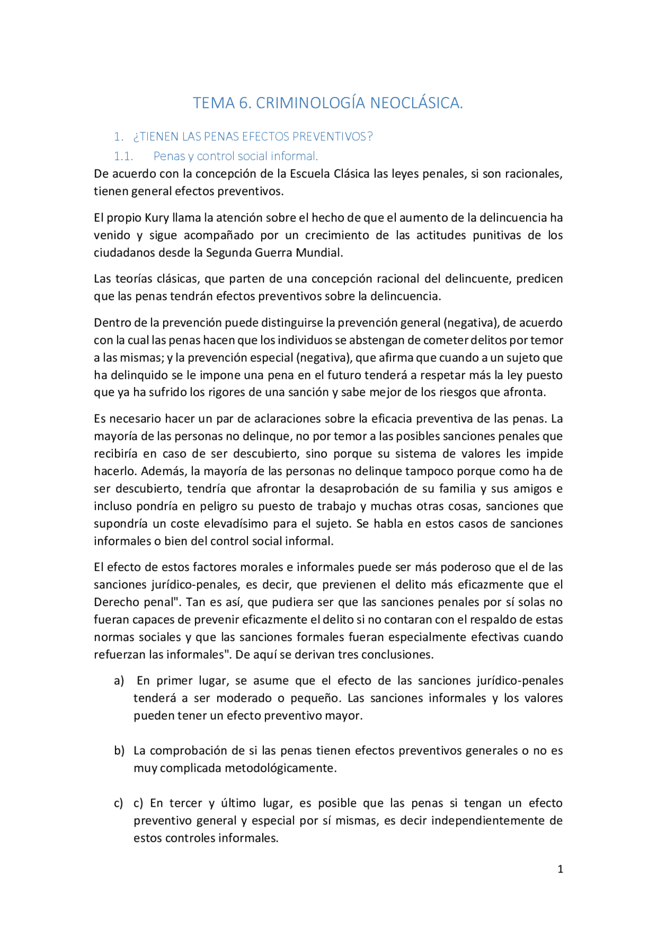 Tema 6 Criminología Primer Años Resúmenes De Criminología Docsity