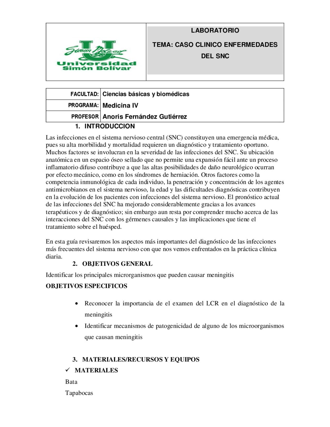 Caso Clinico De Meningitis Apuntes De Microbiología Docsity