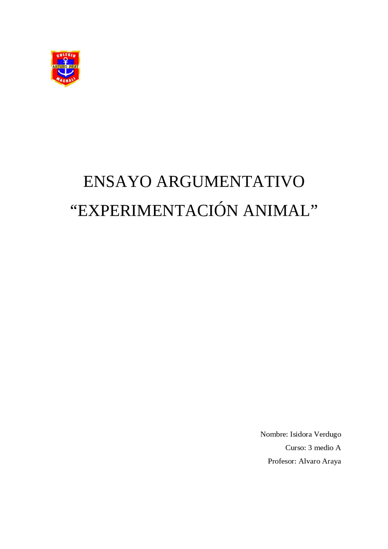 Ensayo argumentativo: 'Experimentación animal' | Tesis de Lenguaje ...