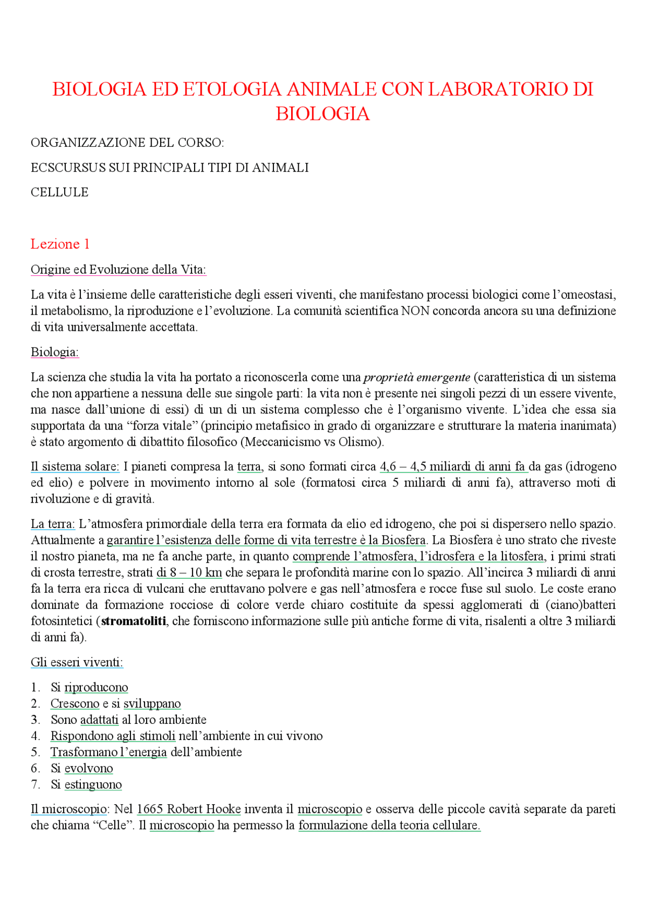 Appunti Biologia ed Etologia Animale - Scienze della Formazione ...