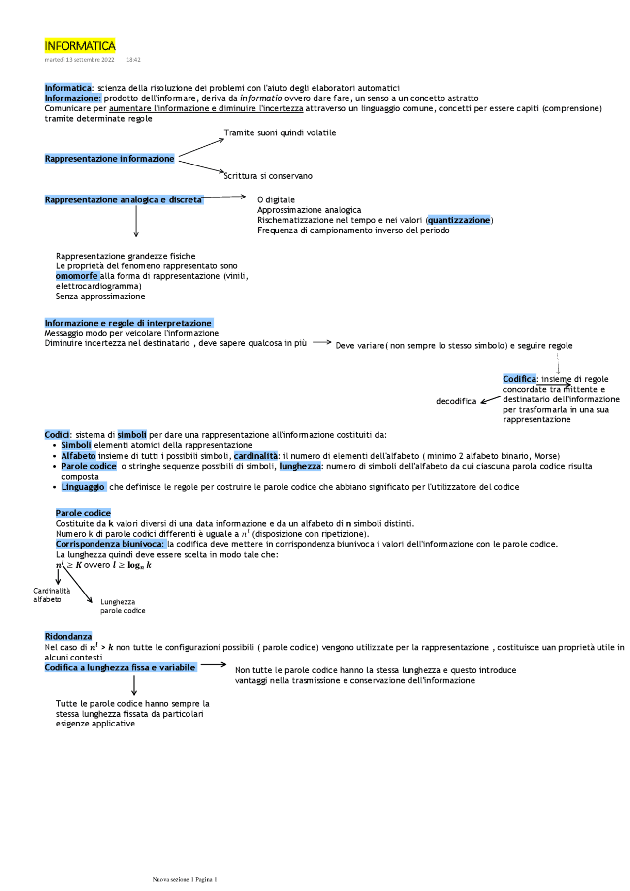 Lezione 1 Elementi Di Informatica Appunti Di Elementi Di Informatica