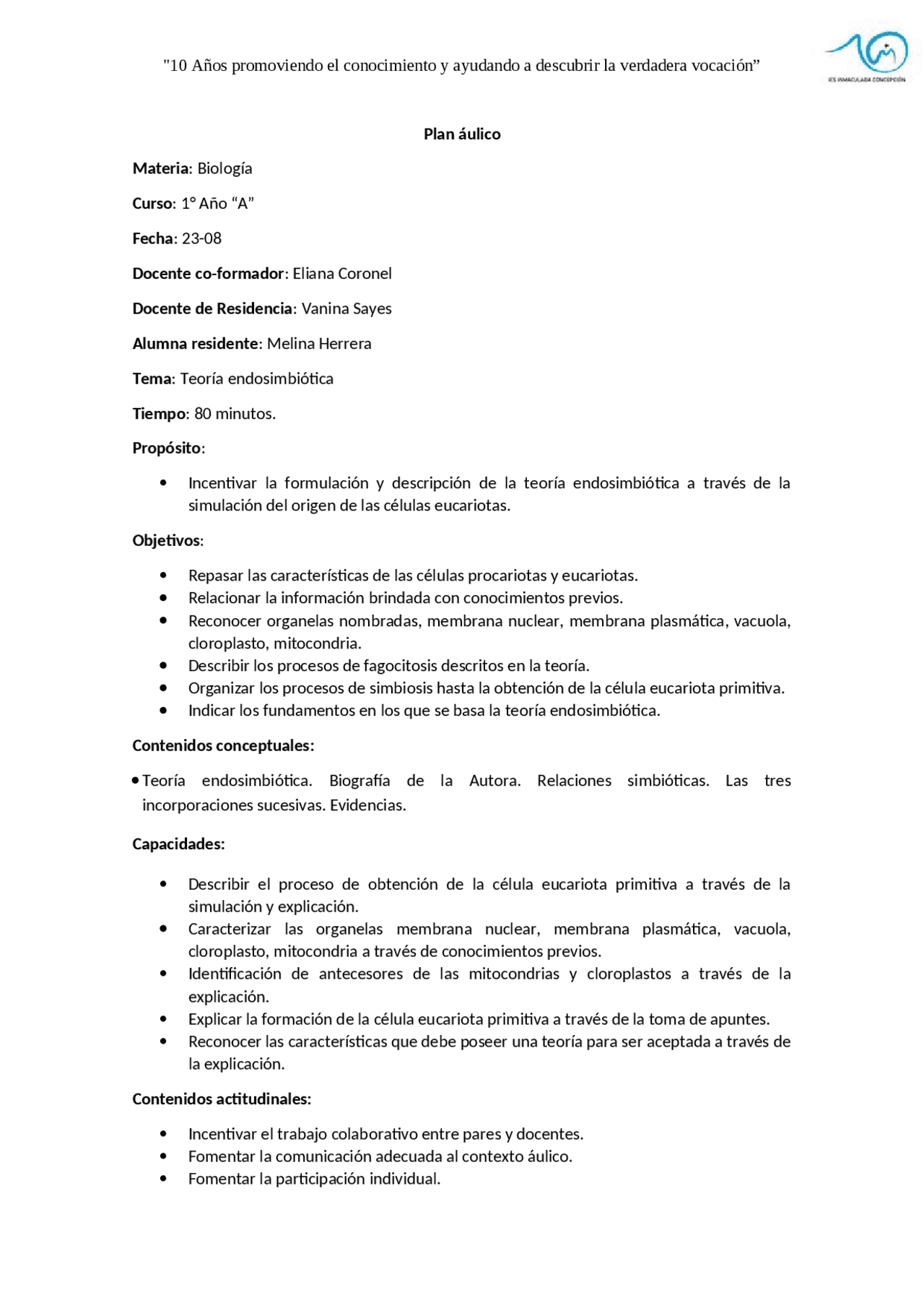 Planificacion N 7 Sec Monografías Ensayos De Biología Docsity