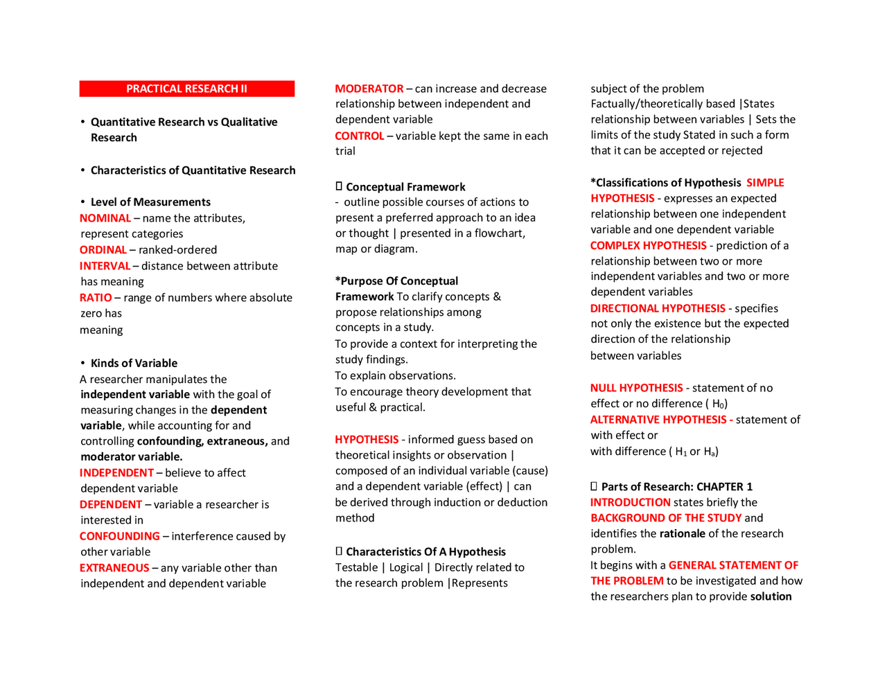 PRACTICAL REVIEWWER IN ENGLISH | Summaries English | Docsity