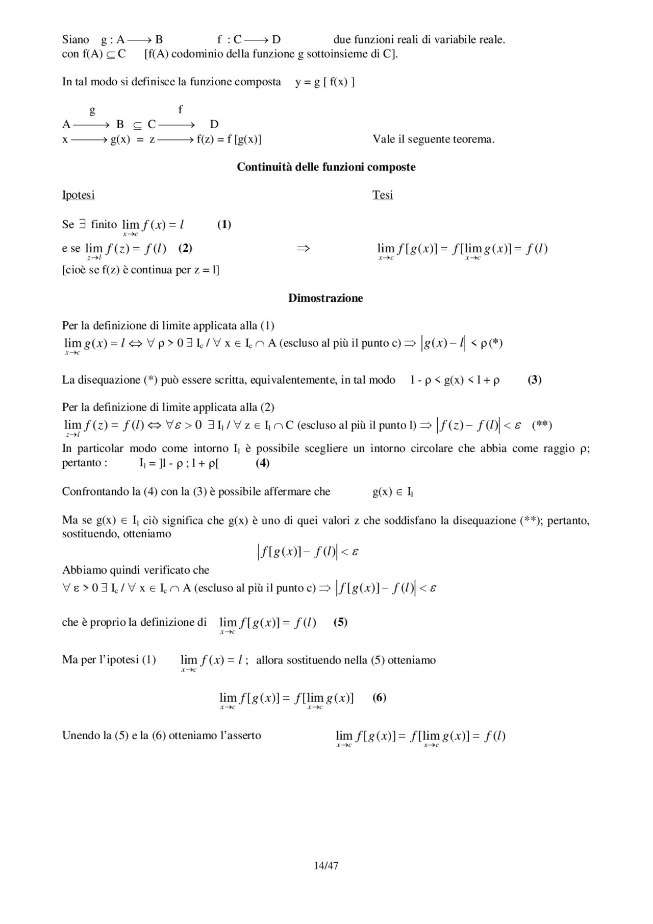 Teoremi Di Matematica Ii Schemi E Mappe Concettuali Di Matematica