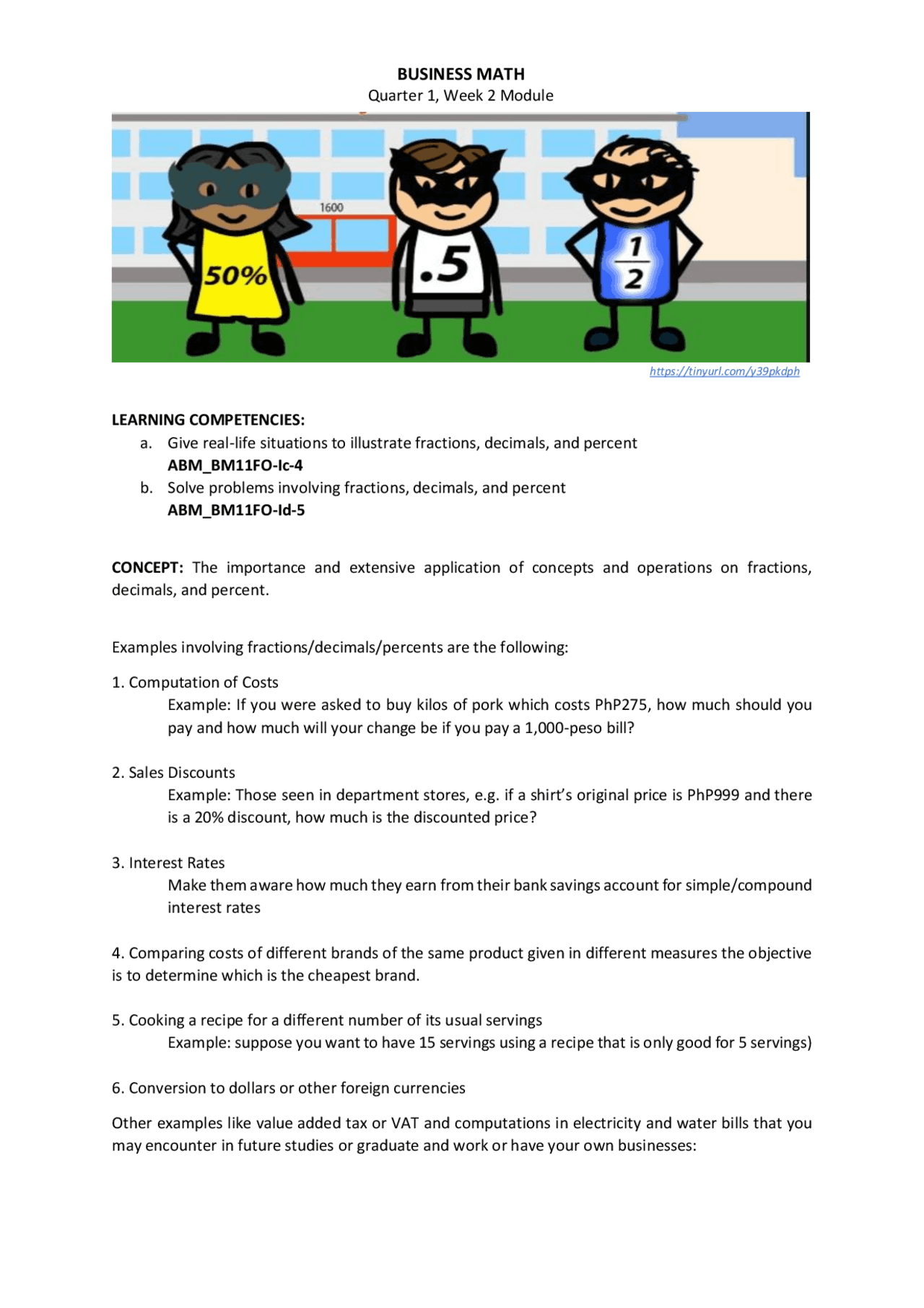 Quarter 1:Week 2 (BUSINESS MATH) | Slides Mathematics | Docsity