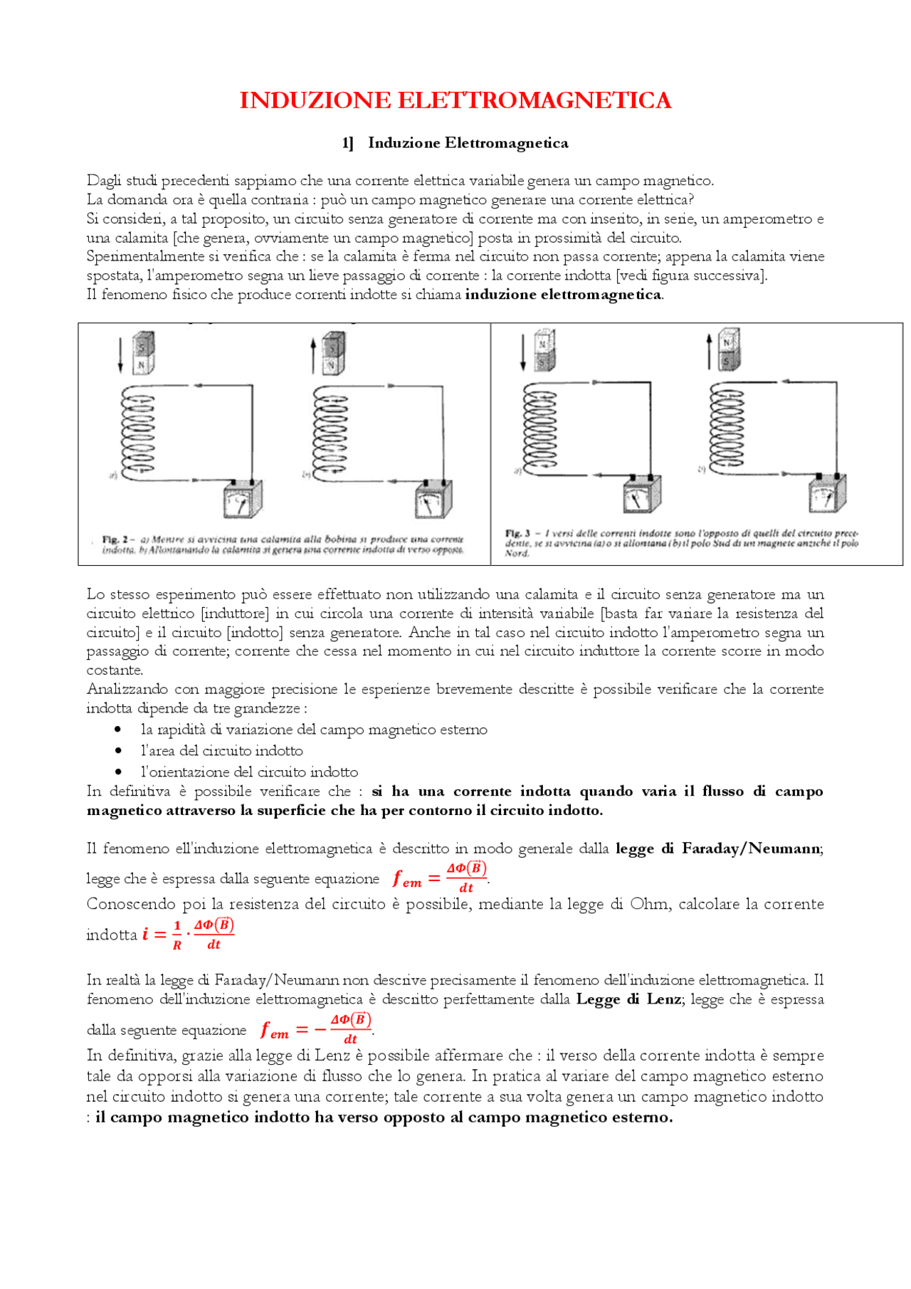 Induzione, Elettromagnetismo e Relatività | Schemi e mappe concettuali di Fisica - Docsity