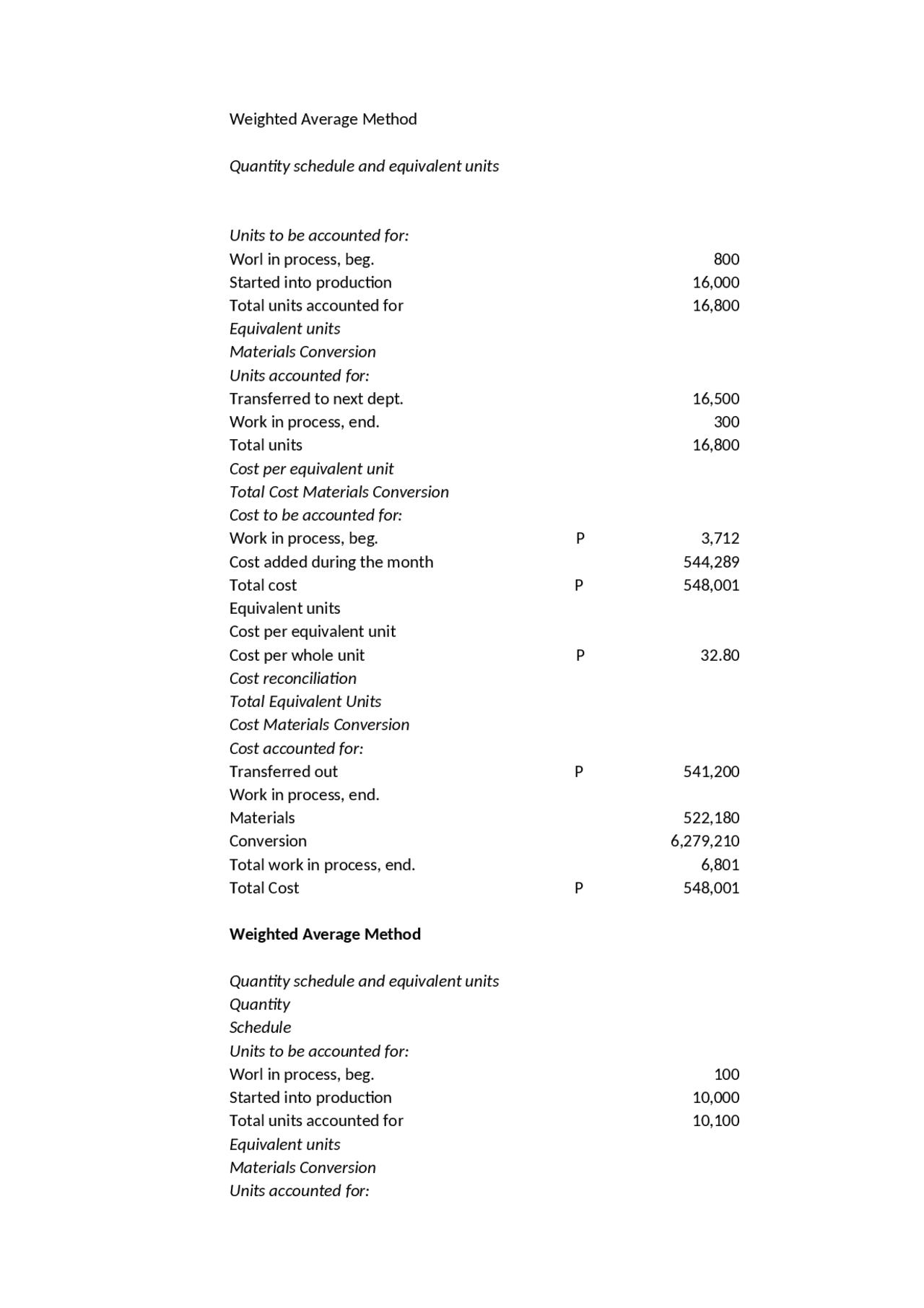 Cost Accounting And Control Exercises Cost Accounting Docsity