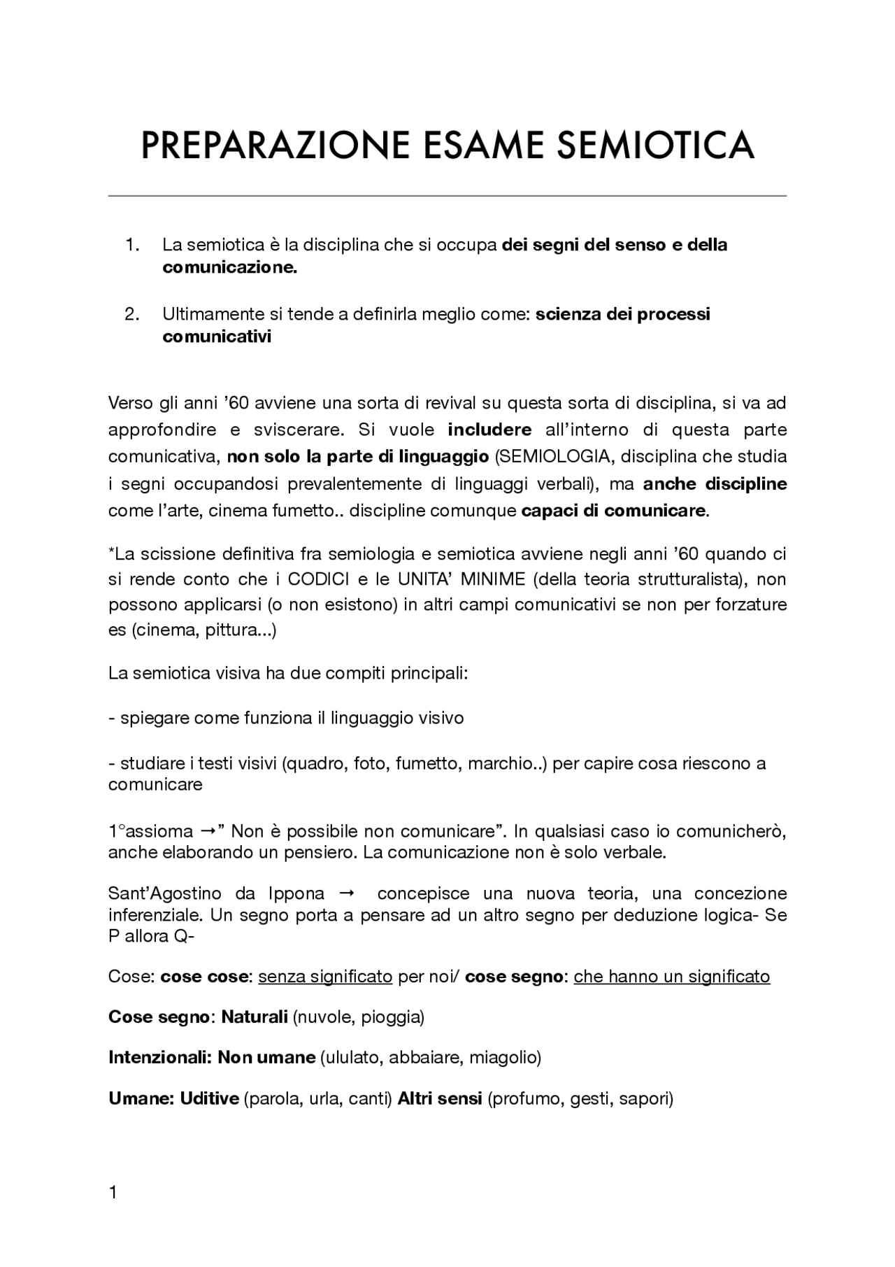 Preparazione Esame Finale Semiotica Appunti Di Semiotica Docsity