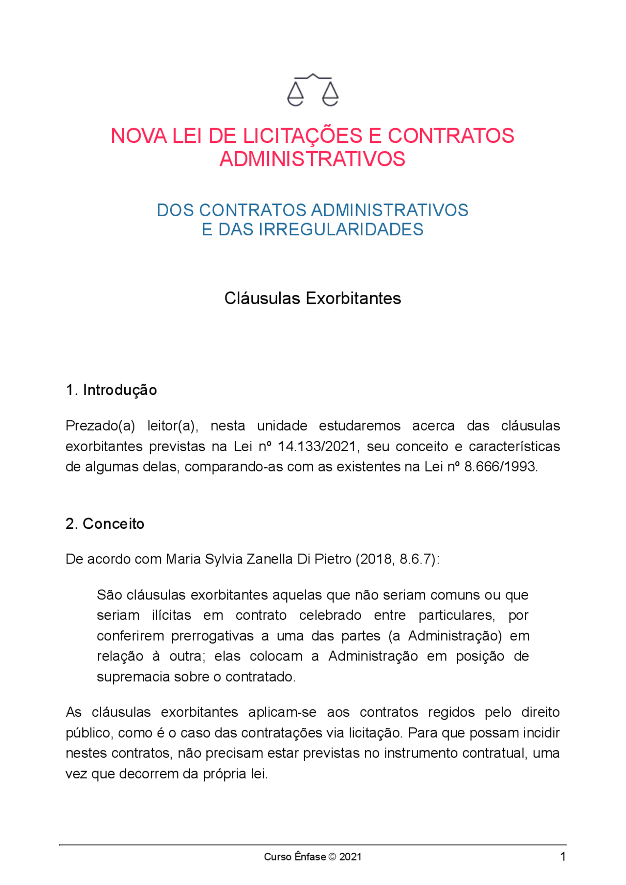Cláusulas Exorbitantes Resumos Direito Público Docsity